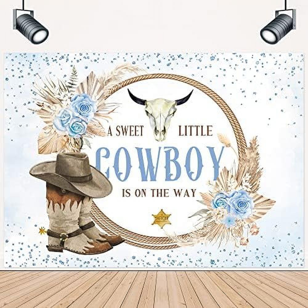 Holy Cow Backdrop 7Wx5H Feet Boho Highland Cow Print Pampas Grass ...