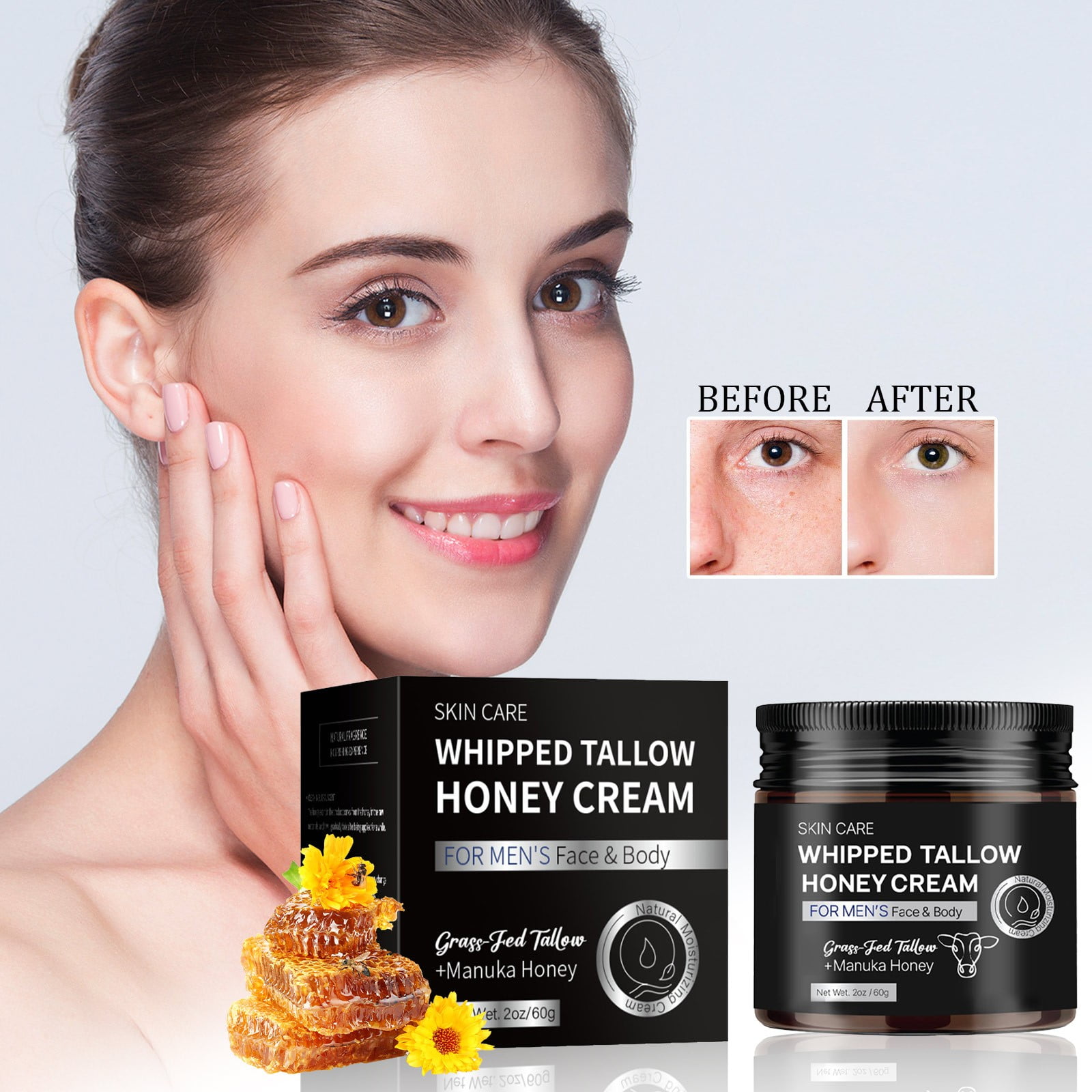 Holy Cow Beef Tallow Cow Honey Cream, Cow Moisturizer, Moisturizing ...