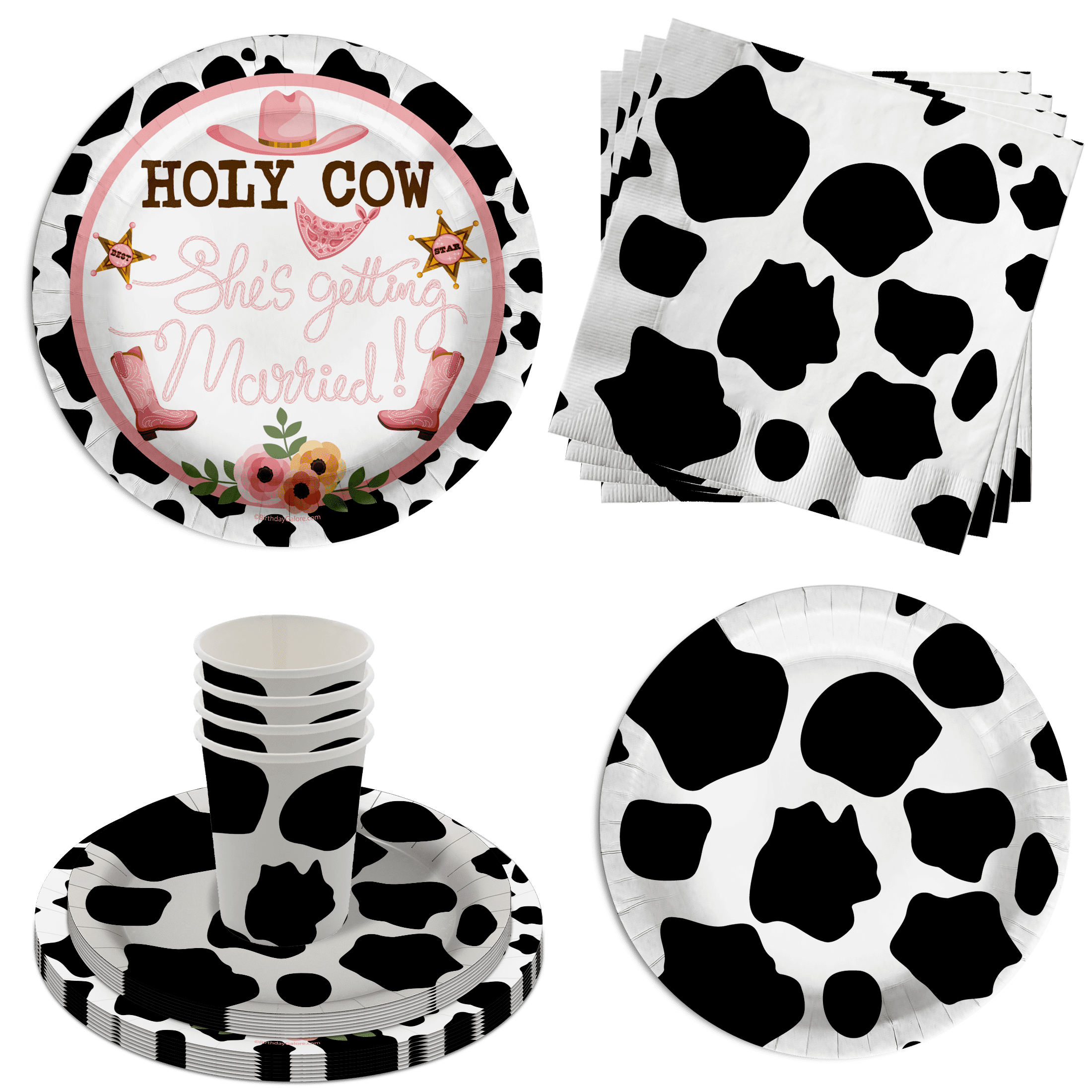 Holy Cow She's Getting Married Bridal Shower Party Supplies 64 Piece ...