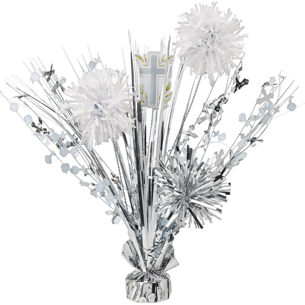 Holy Day Silver Tinsel Burst 18-Inch Centerpiece - Walmart.com