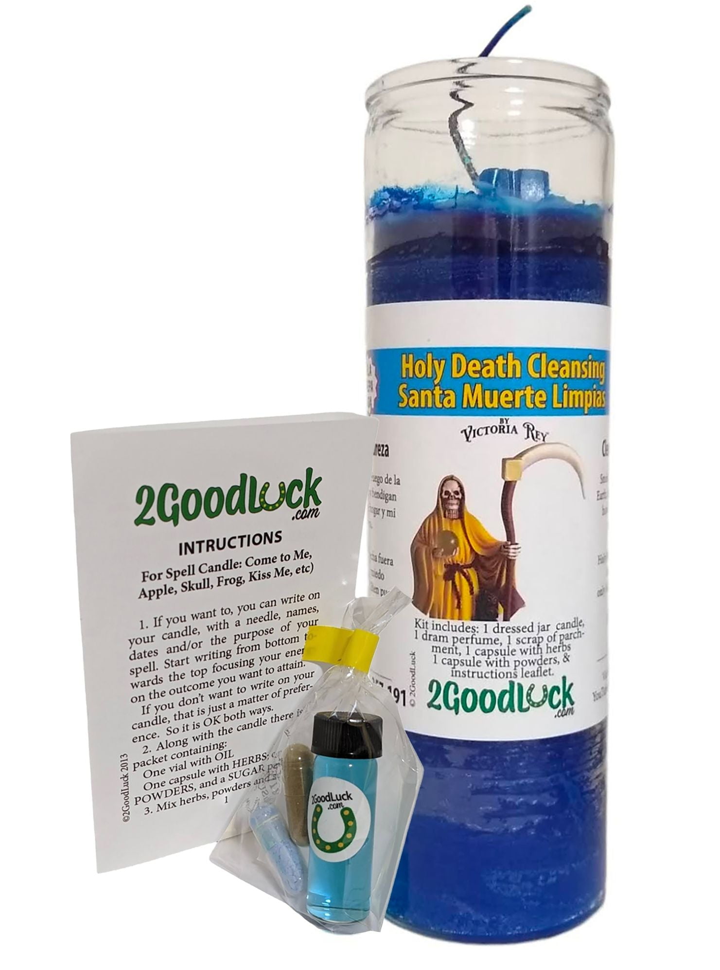 Holy Death Cleansing Dressed Candle Kit - Santa Muerte Limpias ...