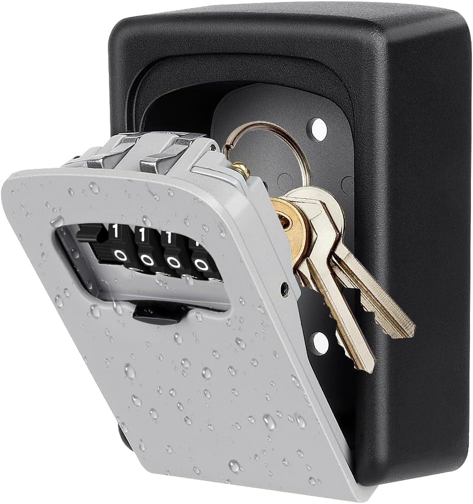 Holy Delight Key Lock Box Wall Mounted 4 Digit Combination Lockbox for ...