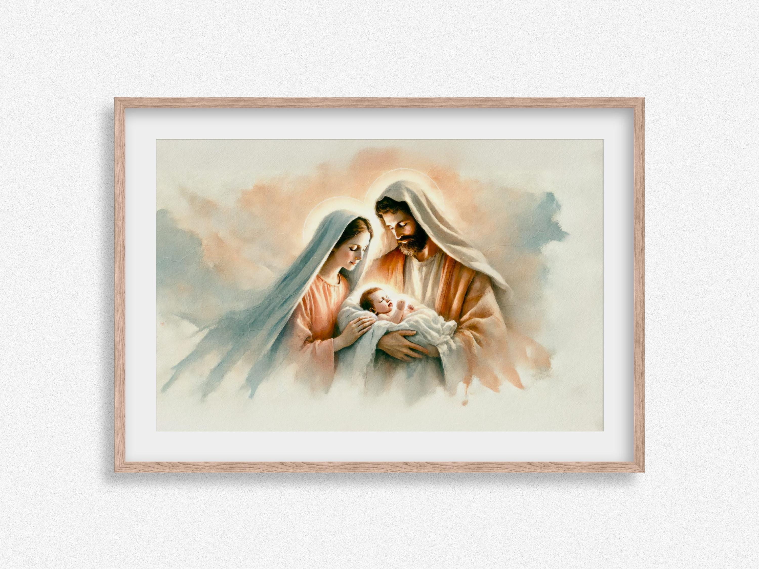 Holy Family, Christian Art, Peaceful Scene, Holy Father, Protective ...