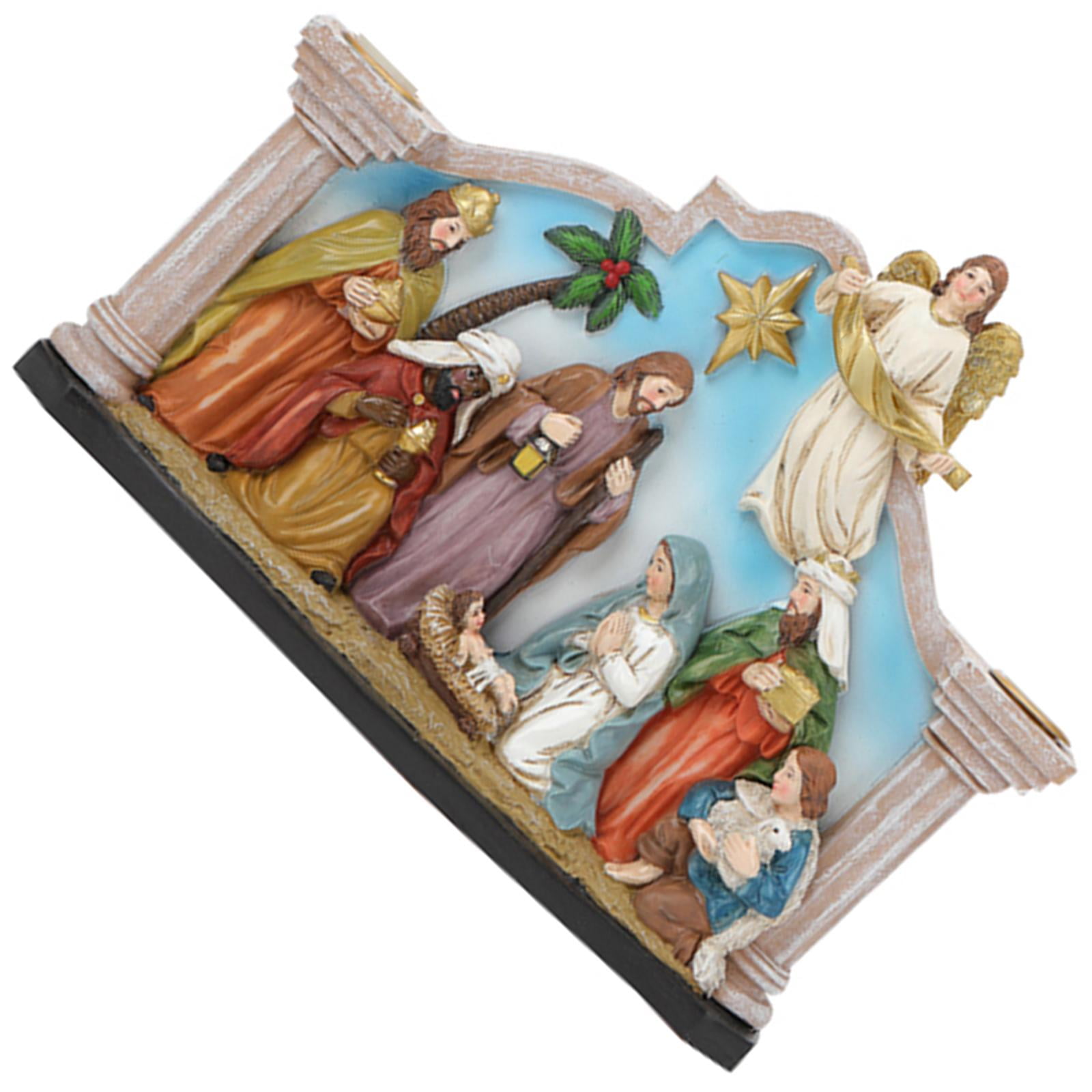Holy Family Christmas Nativity Candleholder Set - Resin Advent Table ...