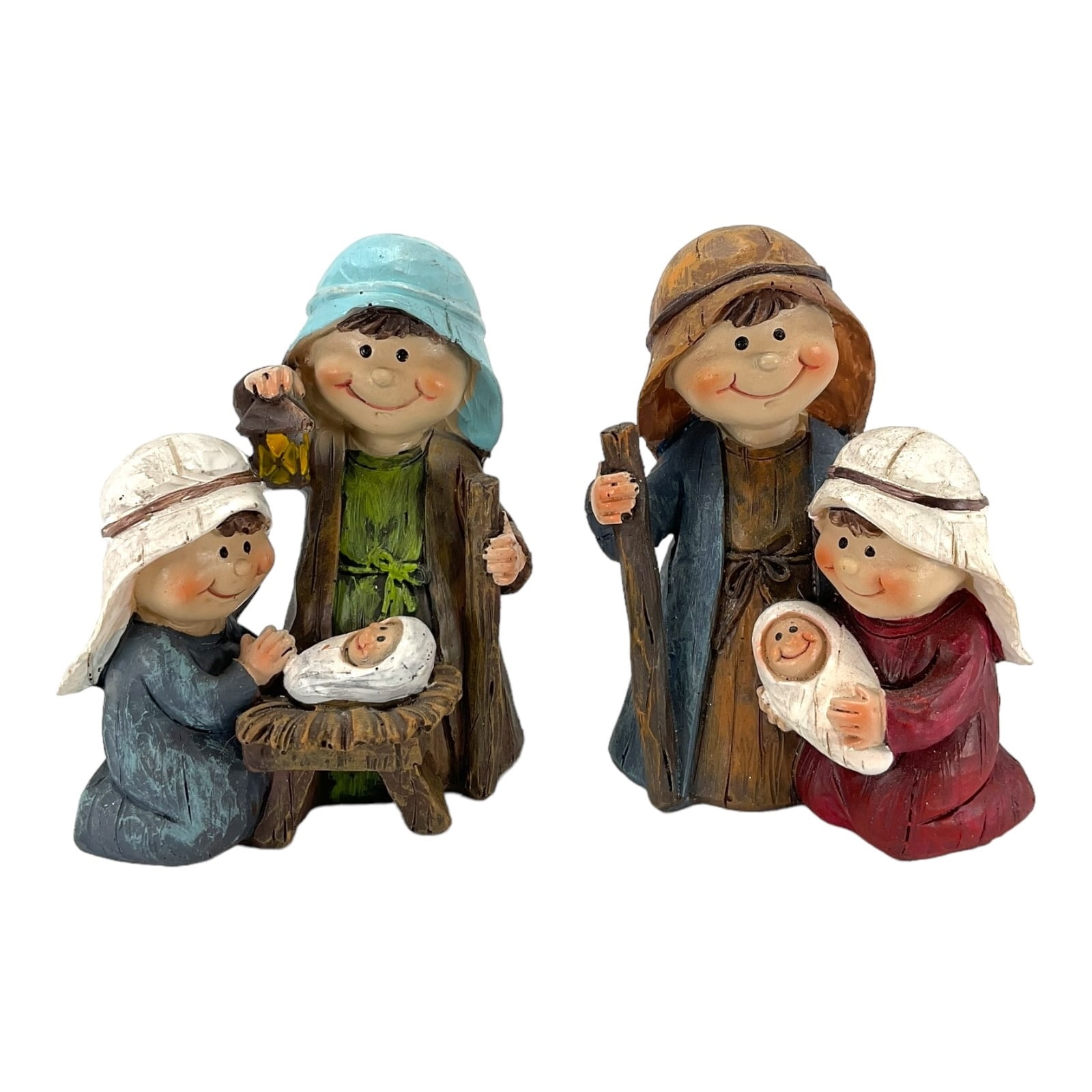 Holy Family Christmas Nativity Scene Figurine 2 Piece Set 4 Inch ...