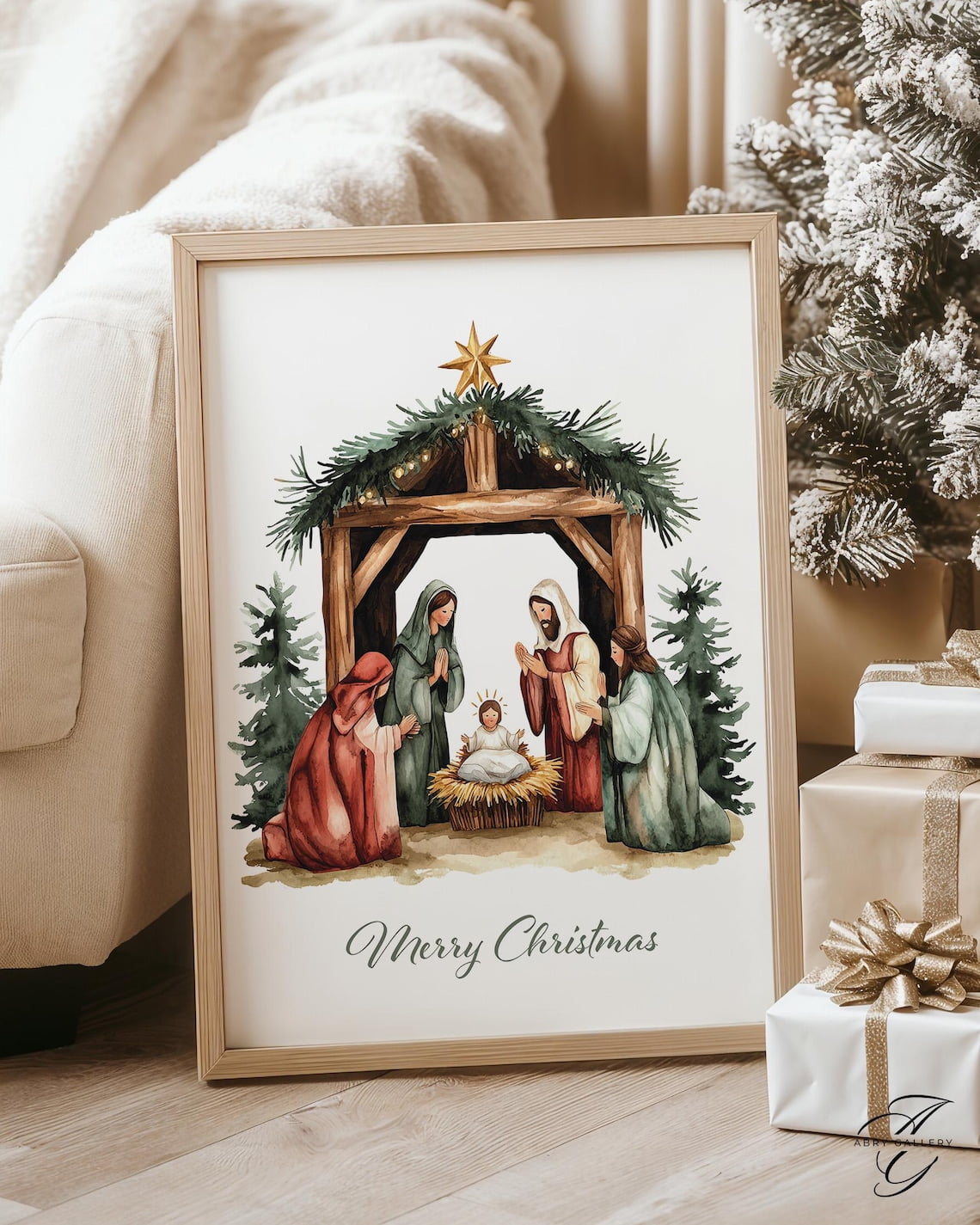 Holy Family Nativity Poster Religious Art Poster Art Print Home Decor ...