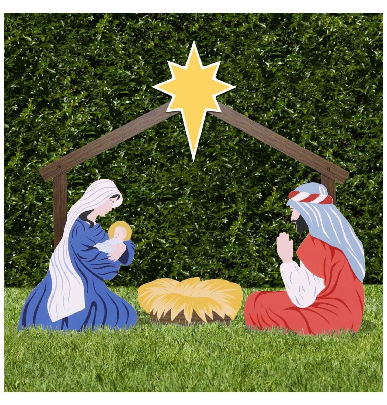 Holy Family Nativity Scene - 3 Weatherproof Nativity Set Figures for ...
