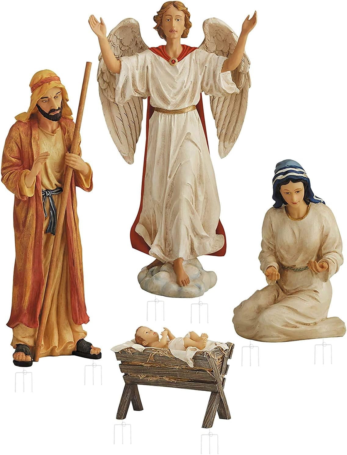 Holy Family Nativity Scene Outdoor Metal 4-Piece Set Includes Baby ...