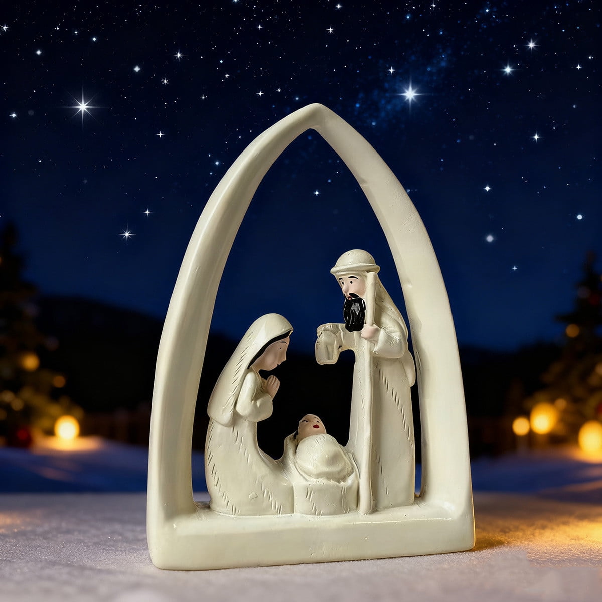 Holy Family Nativity Scene Resin Ornament - Elegant Christmas Home ...