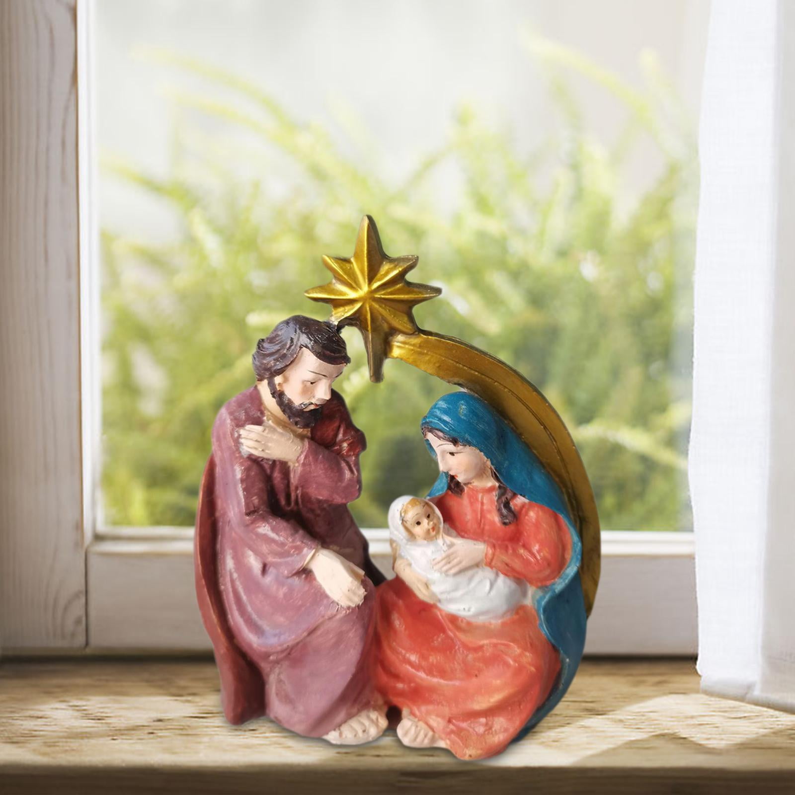 Holy Family Nativity Statues Birth of Figurine Hand Painted Catholic ...