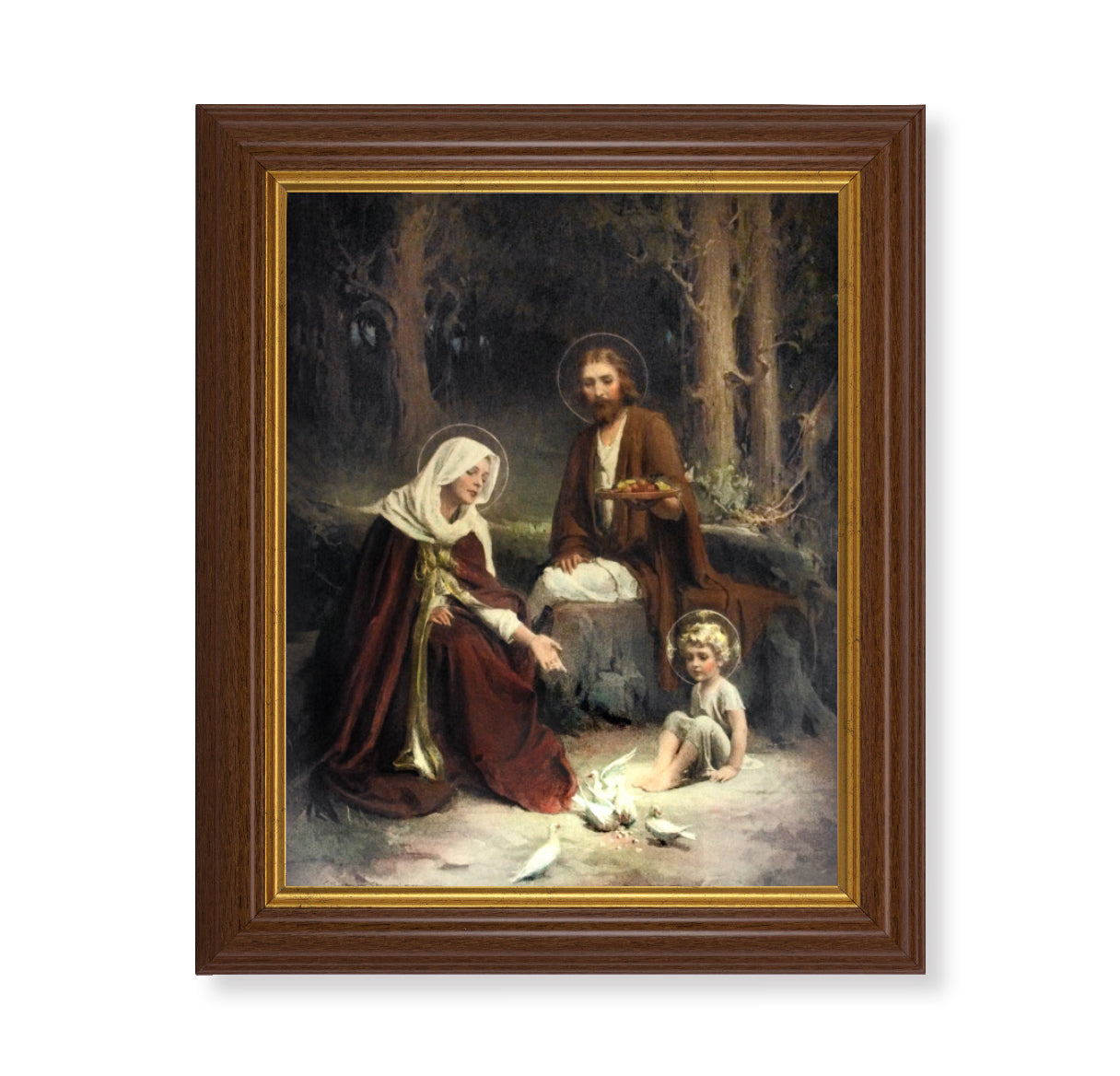 Holy Family Picture Framed Wall Art Decor, Large, Traditional Dark ...
