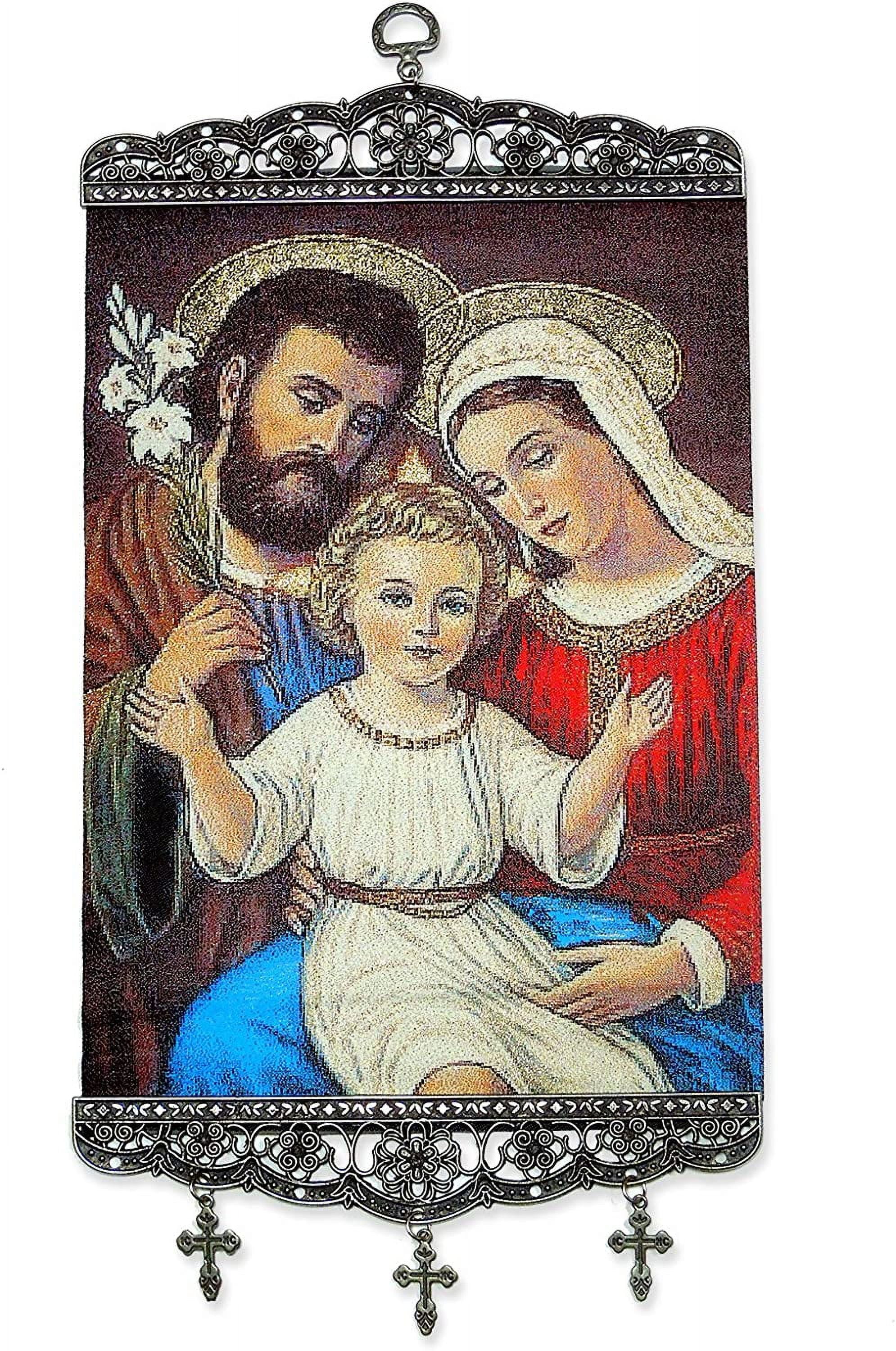 Holy Family Tapestry Icon 17 Inch Saint Joseph Mary Jesus Child ...