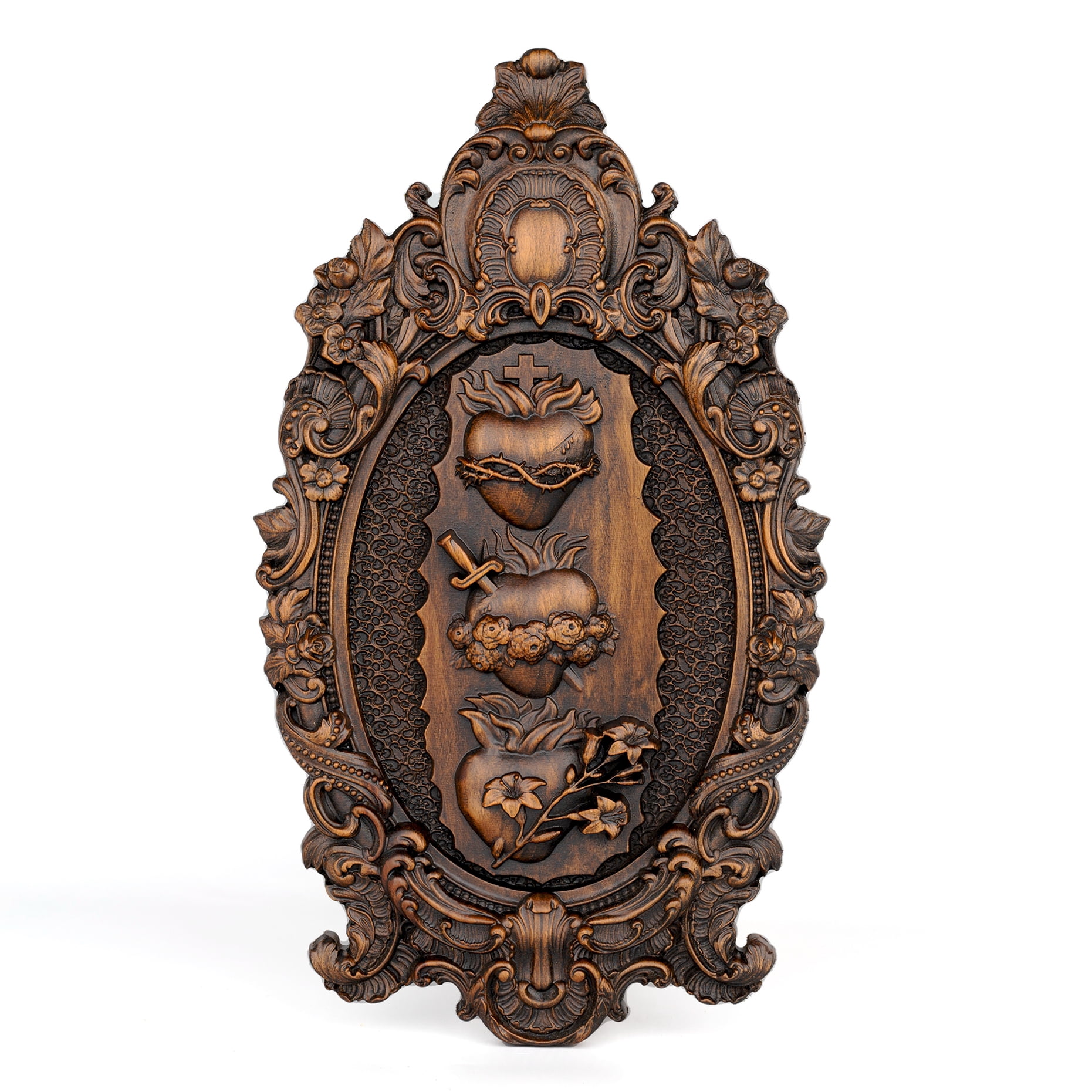 Holy Family Three Sacred Hearts Wall Hanging Artwork Religious Gift God ...
