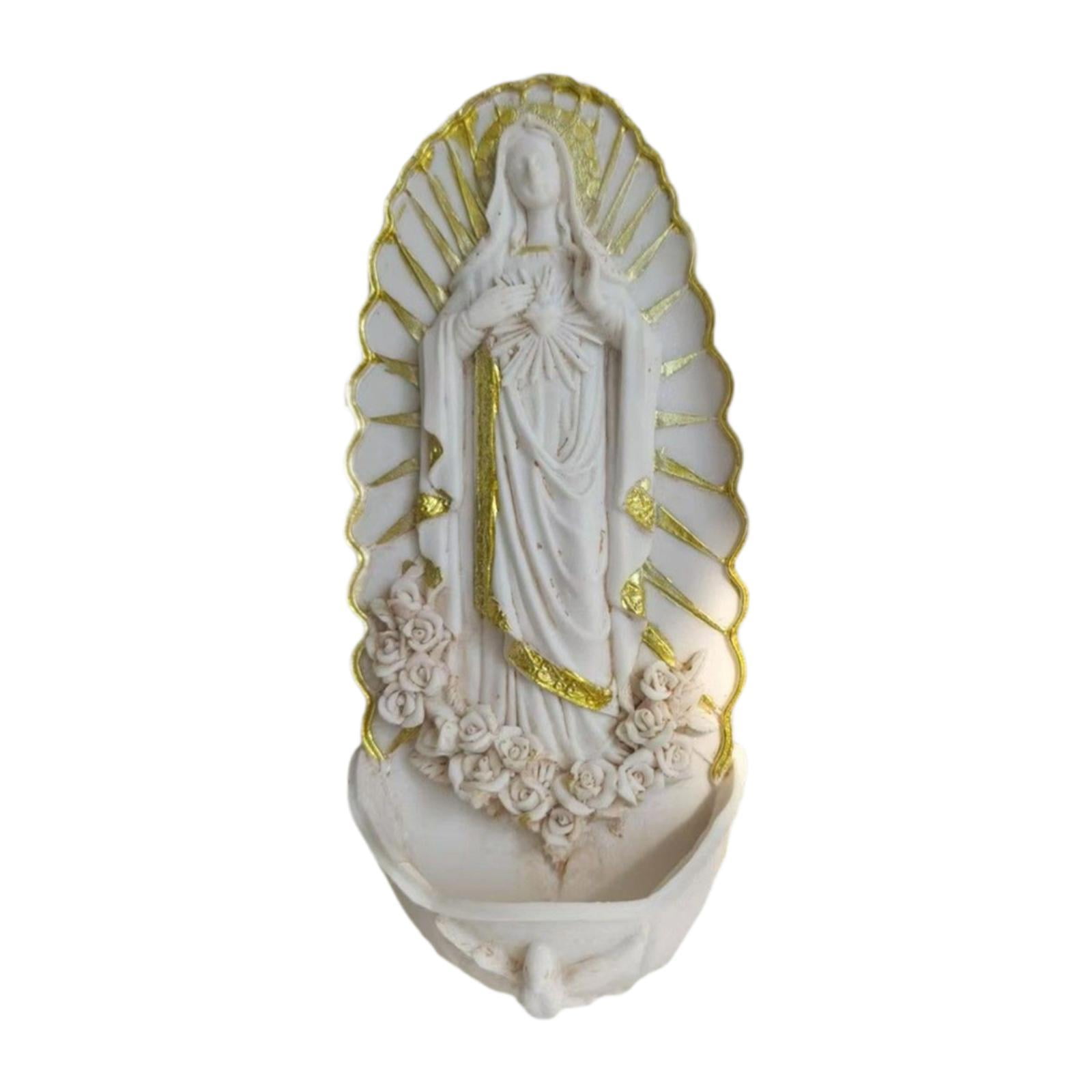 Holy Font Statue Resin Decorative Wall Mounted Holy Water Holder for ...