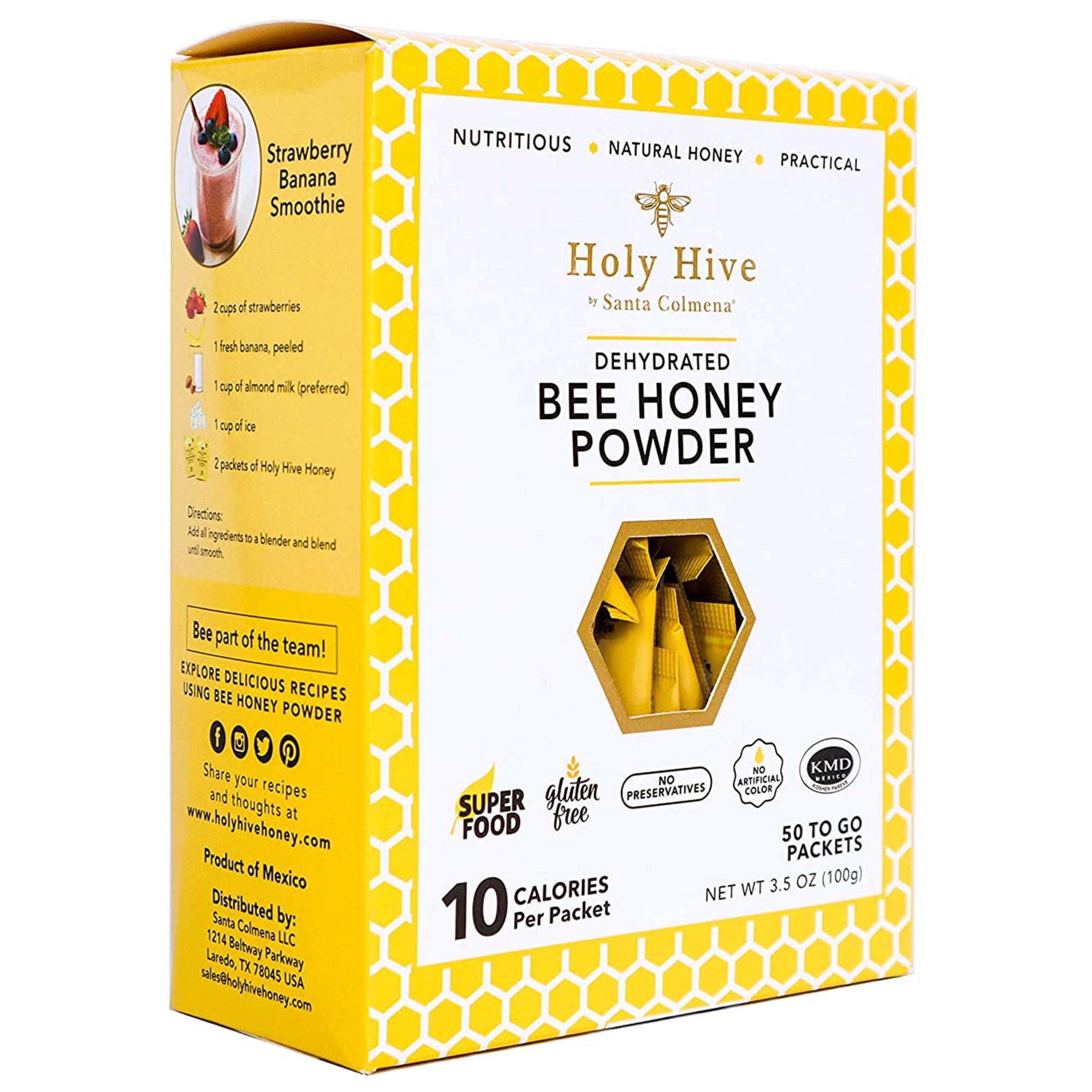 Holy Hive Real Honey Powder - All Natural, Non-GMO, Non-Dairy, Gluten ...