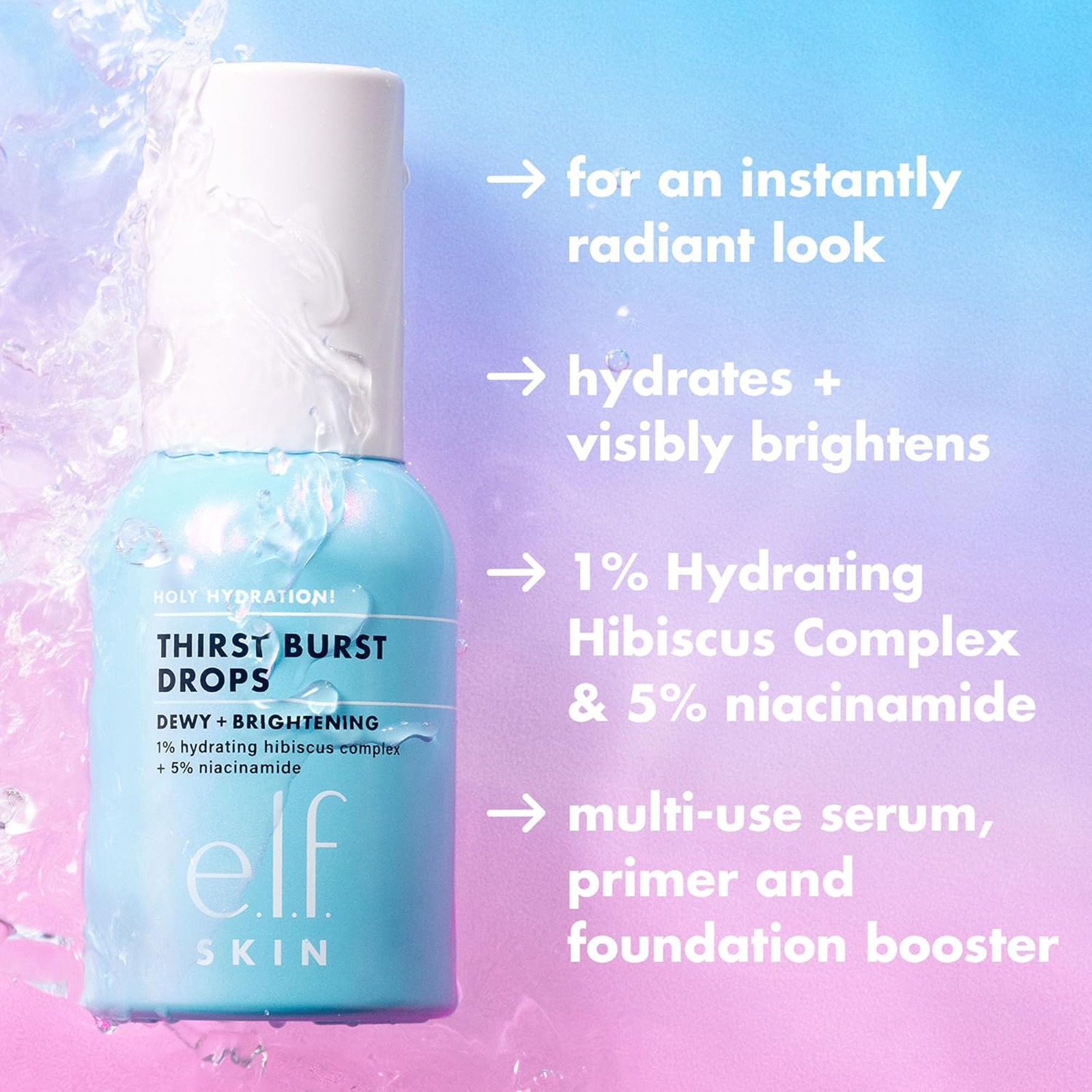 Holy Hydration! Thirst Burst Drops – 30ml Vegan Serum Infused with 1% ...