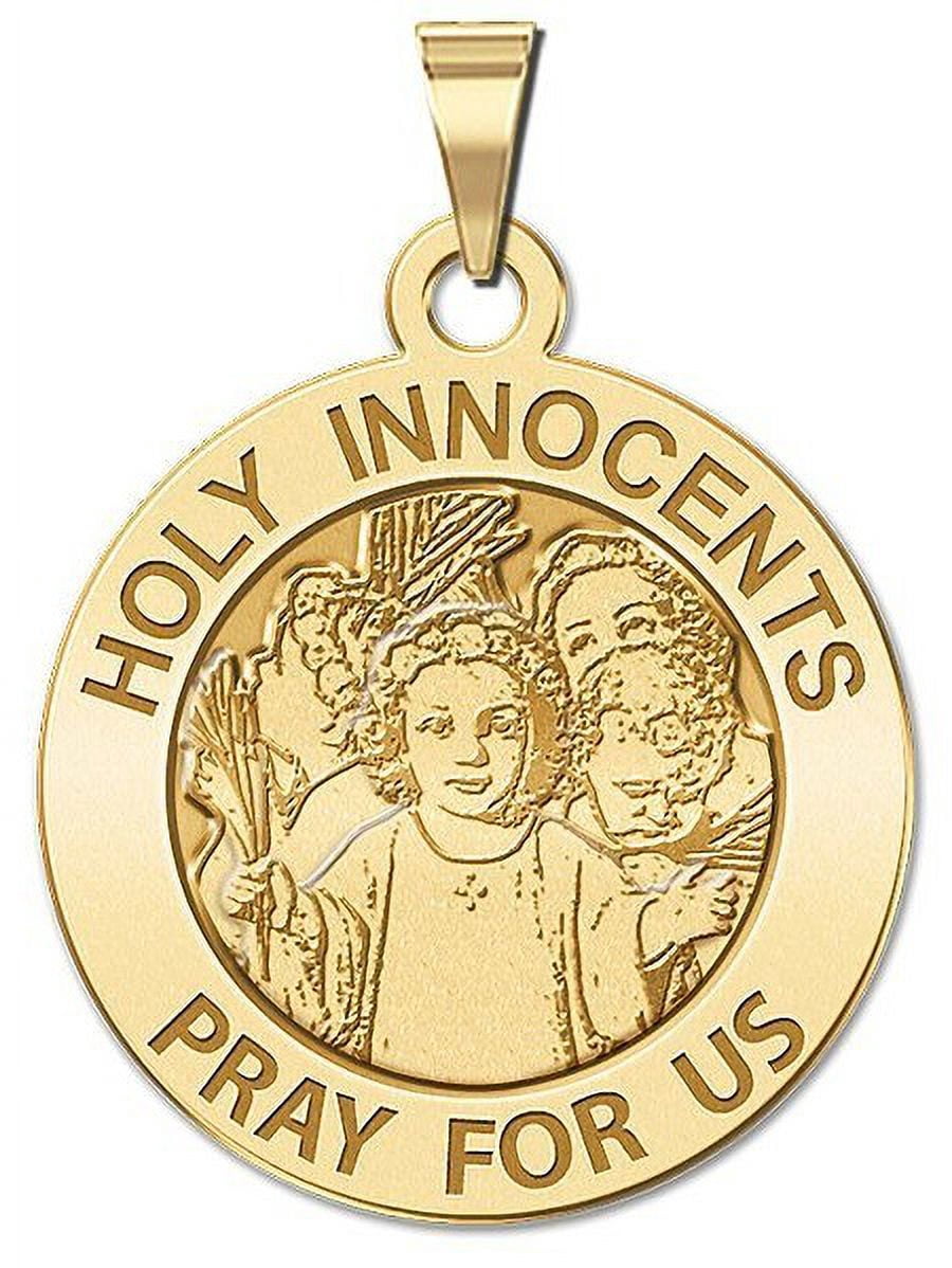 Holy Innocents Religious Medal - 2/3 Inch Size of Dime, Solid 14K ...