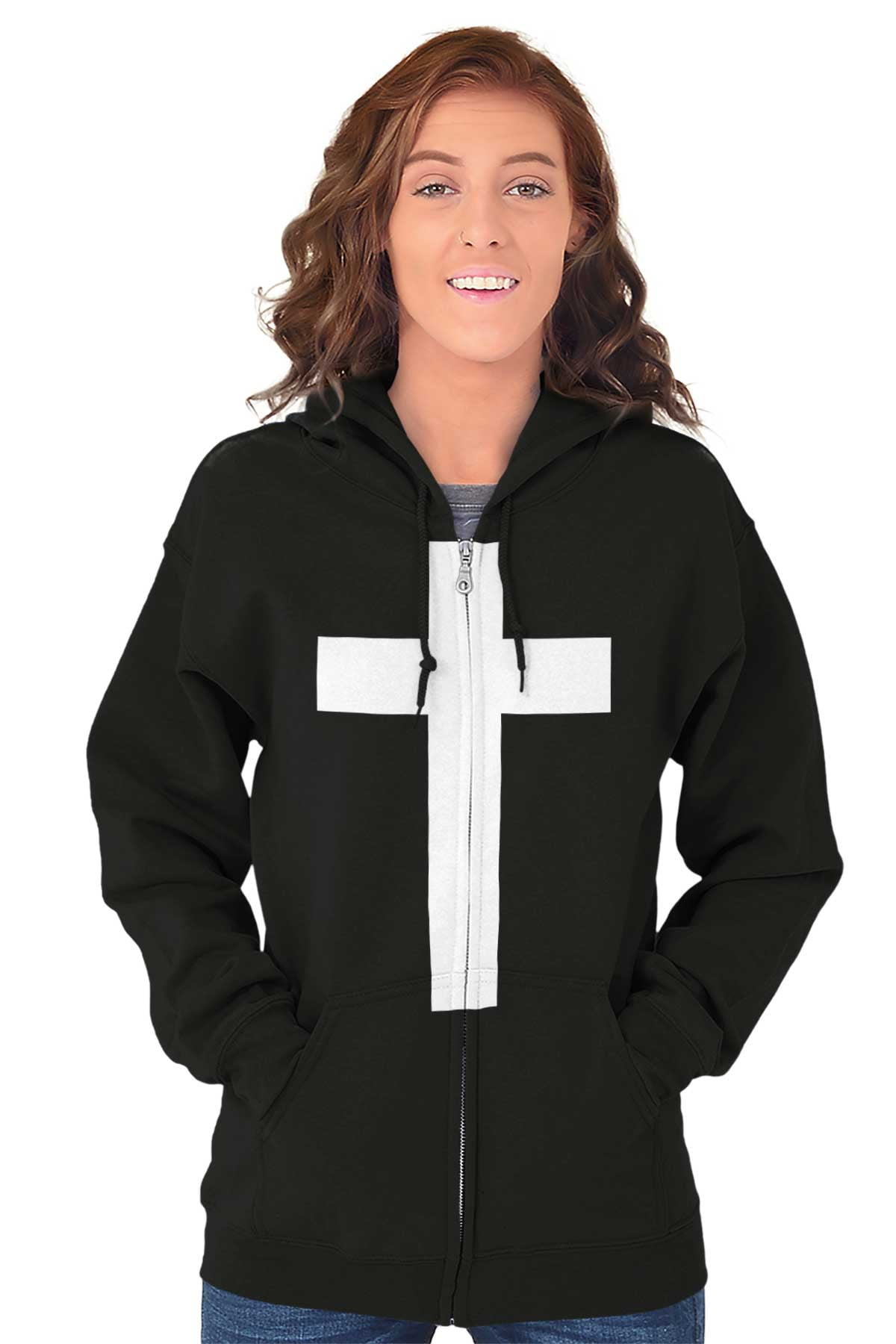 Holy Jesus Christ Christian Zip Up Hoodie Men's Women's Brisco Brands M ...