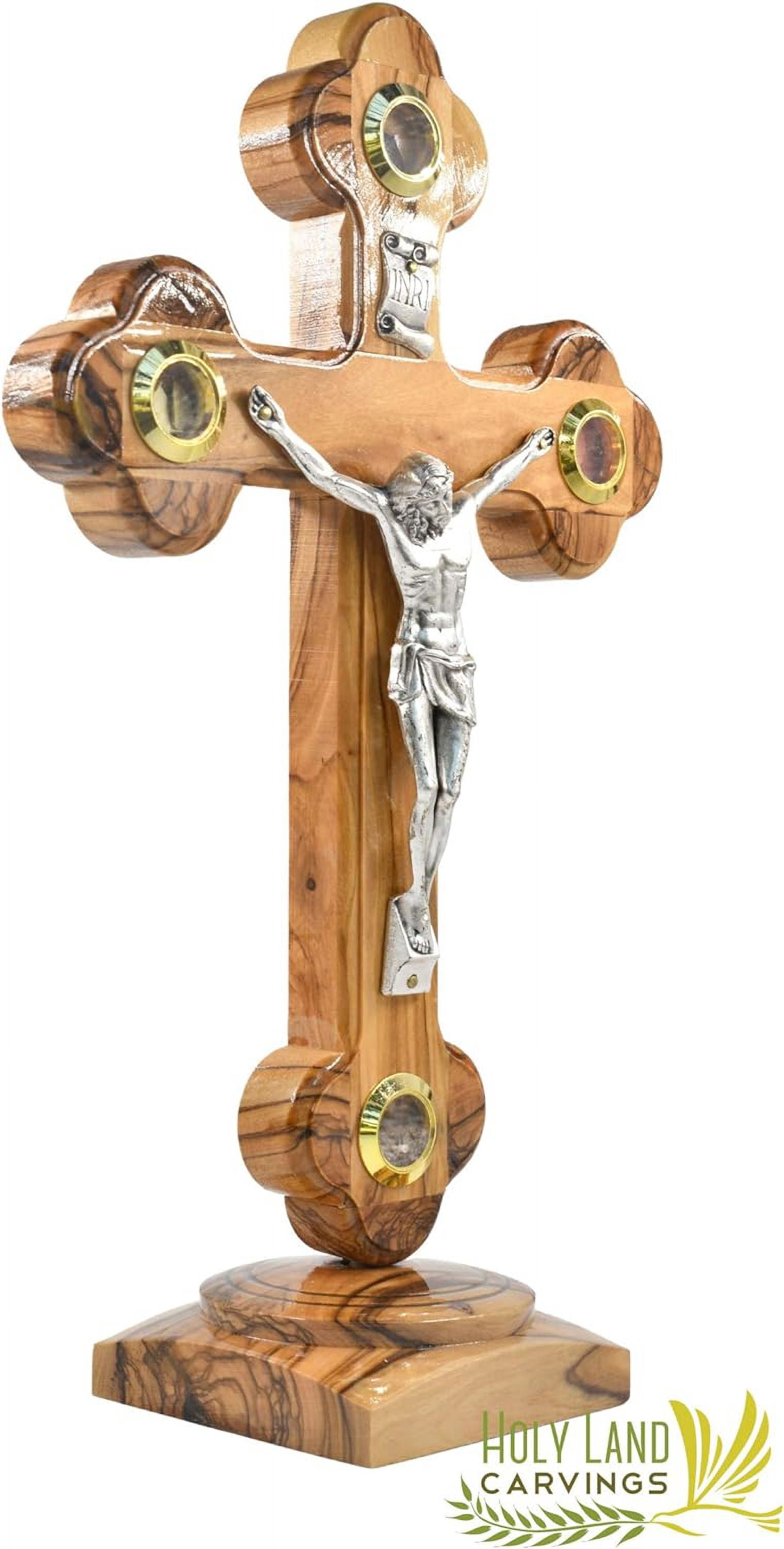 Holy Land 10 Inches Standing Cross made of Olive Wood in Bethlehem - 4 ...