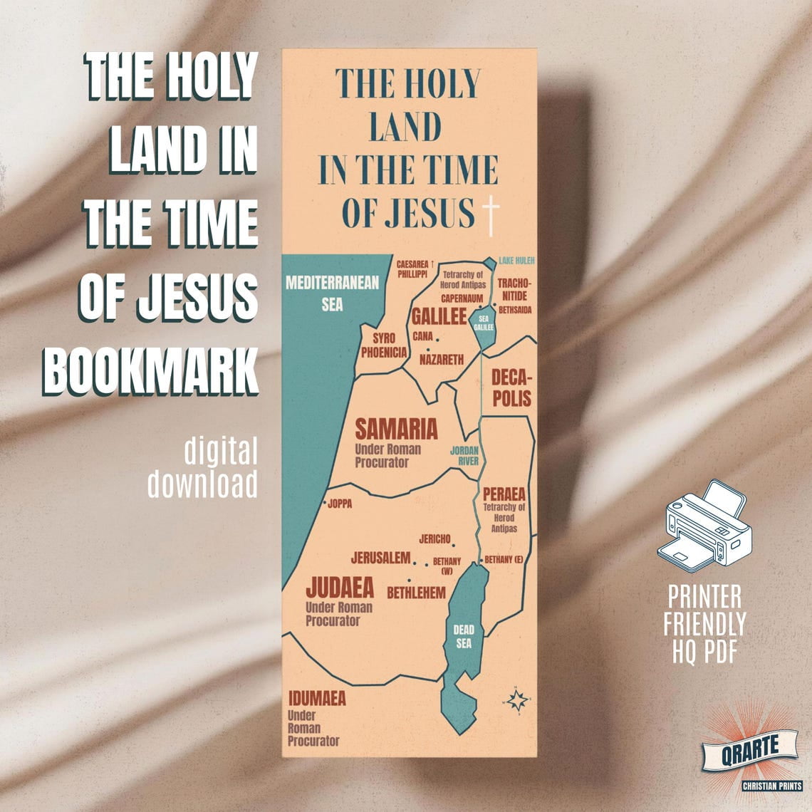 Holy Land In The Time Of Jesus Bookmark, Christian Marker Poster Decor ...