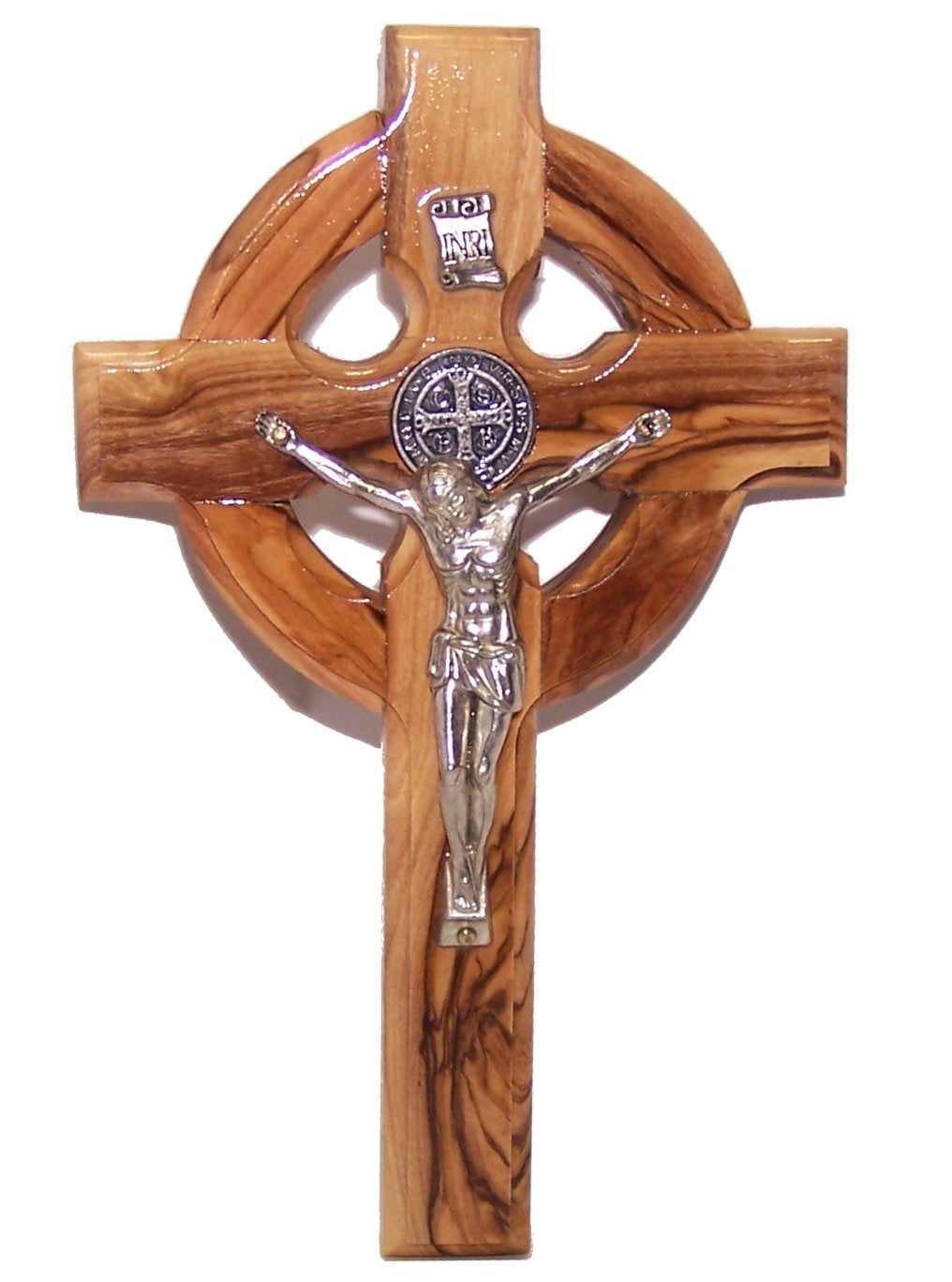 Holy Land Market Celtic and Saint Benedict Medal Handmade Wall Wood ...