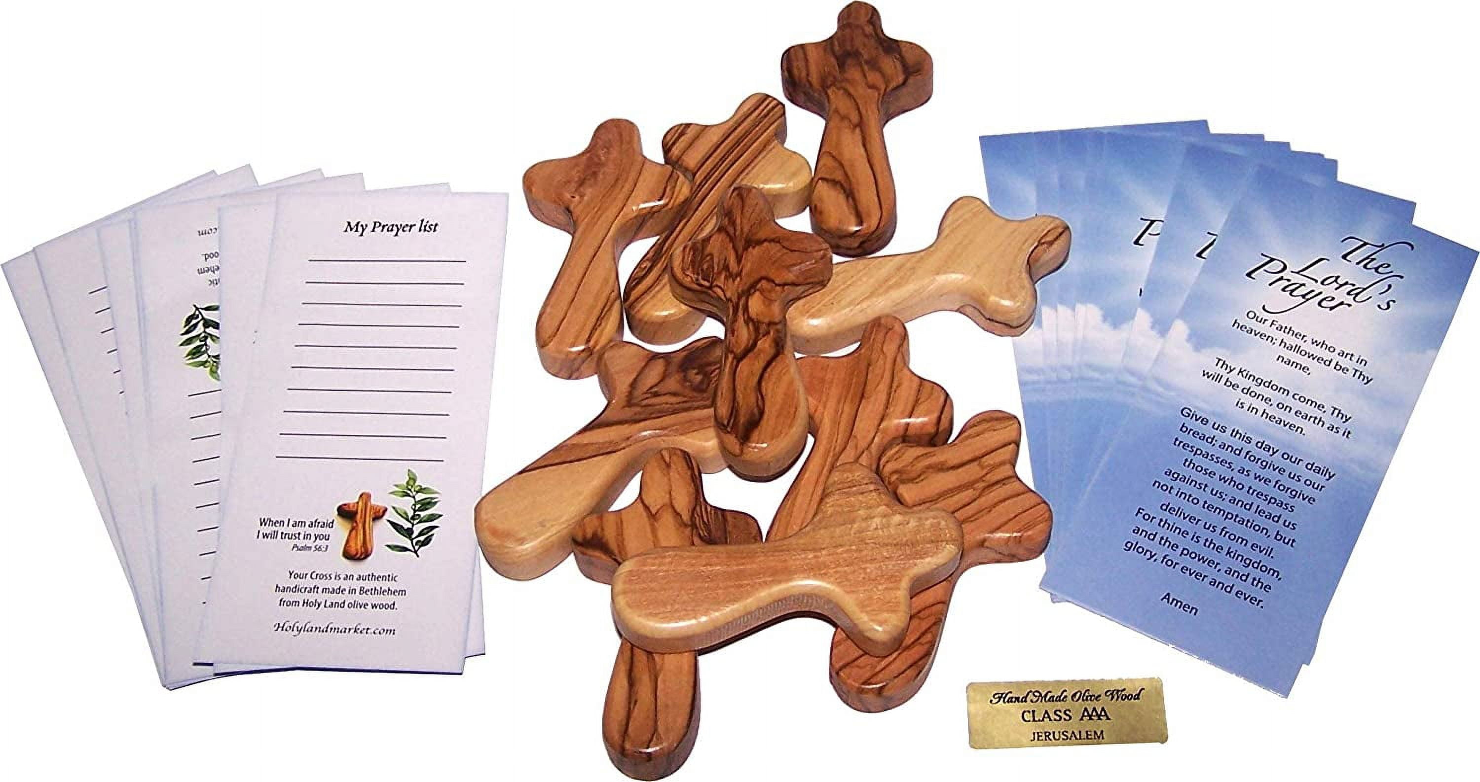 Holy Land Market Comfort/Holding Cross | Olive Wood | 10 Pocket Crosses ...