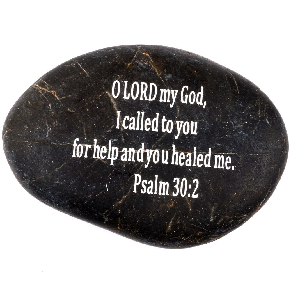 Holy Land Market Engraved Inspirational Scripture Biblical Black Stones ...
