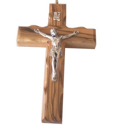 Holy Land Market Extra Large Olive Wood Wall Rosary Crucifix with Hook ...