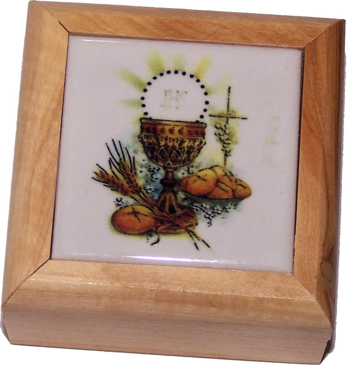 Holy Land Market First Communion Box - Rosary Box - Bethlehem Olive ...