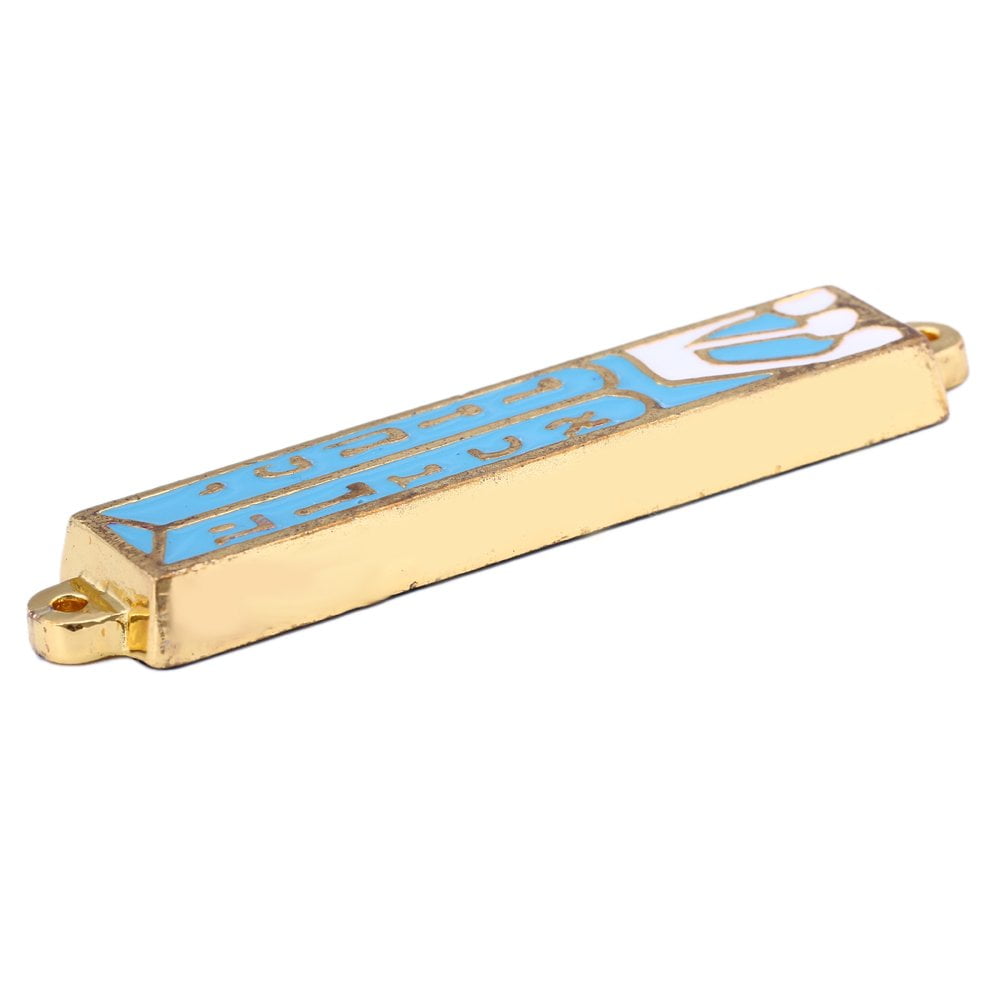Holy Land Market Gold Plated 10 Commandments Mezuzah with Scroll Inside ...