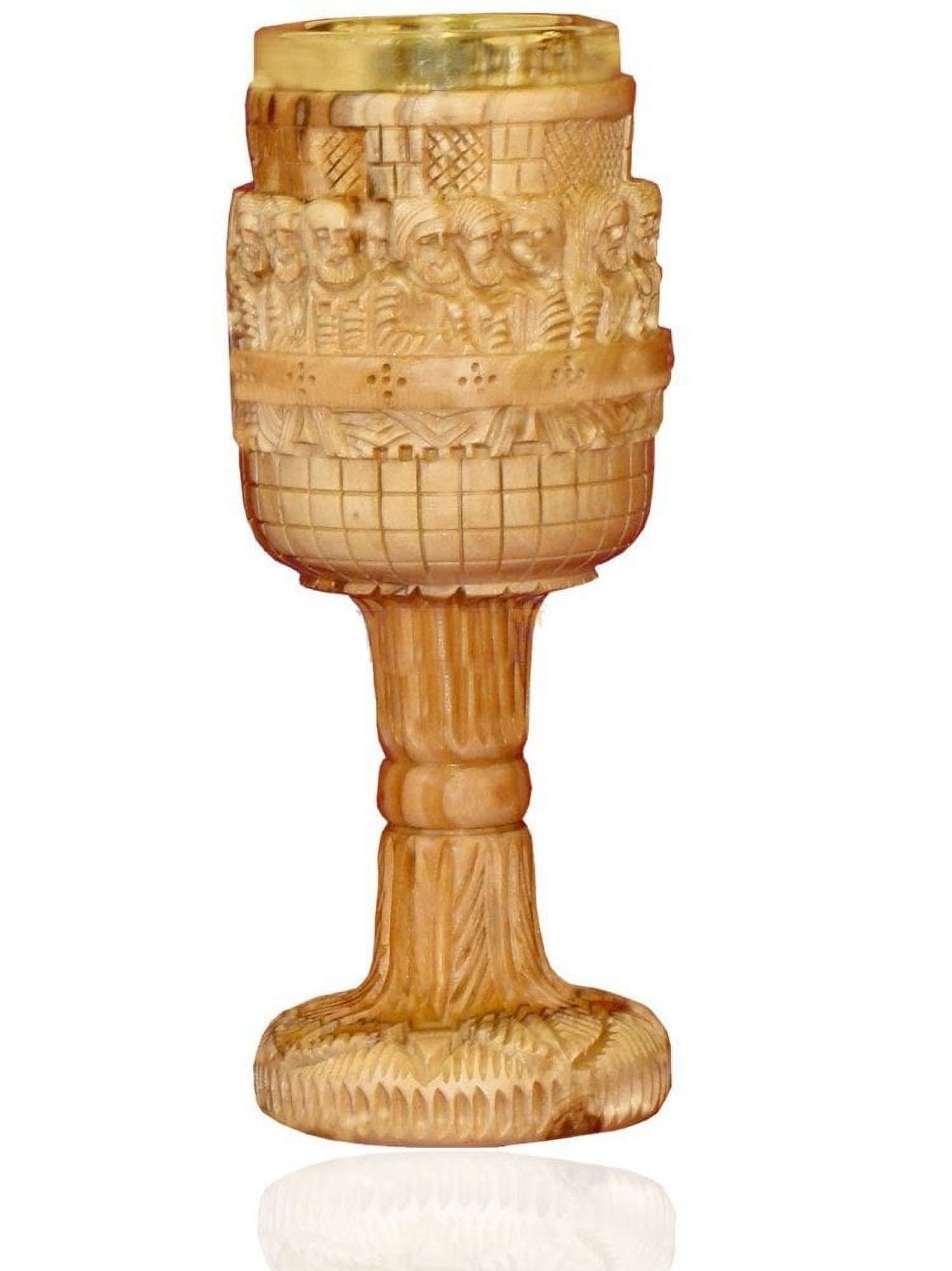 Holy Land Market Hand carved Last Supper Goblet or Cup - 9 Inches high ...