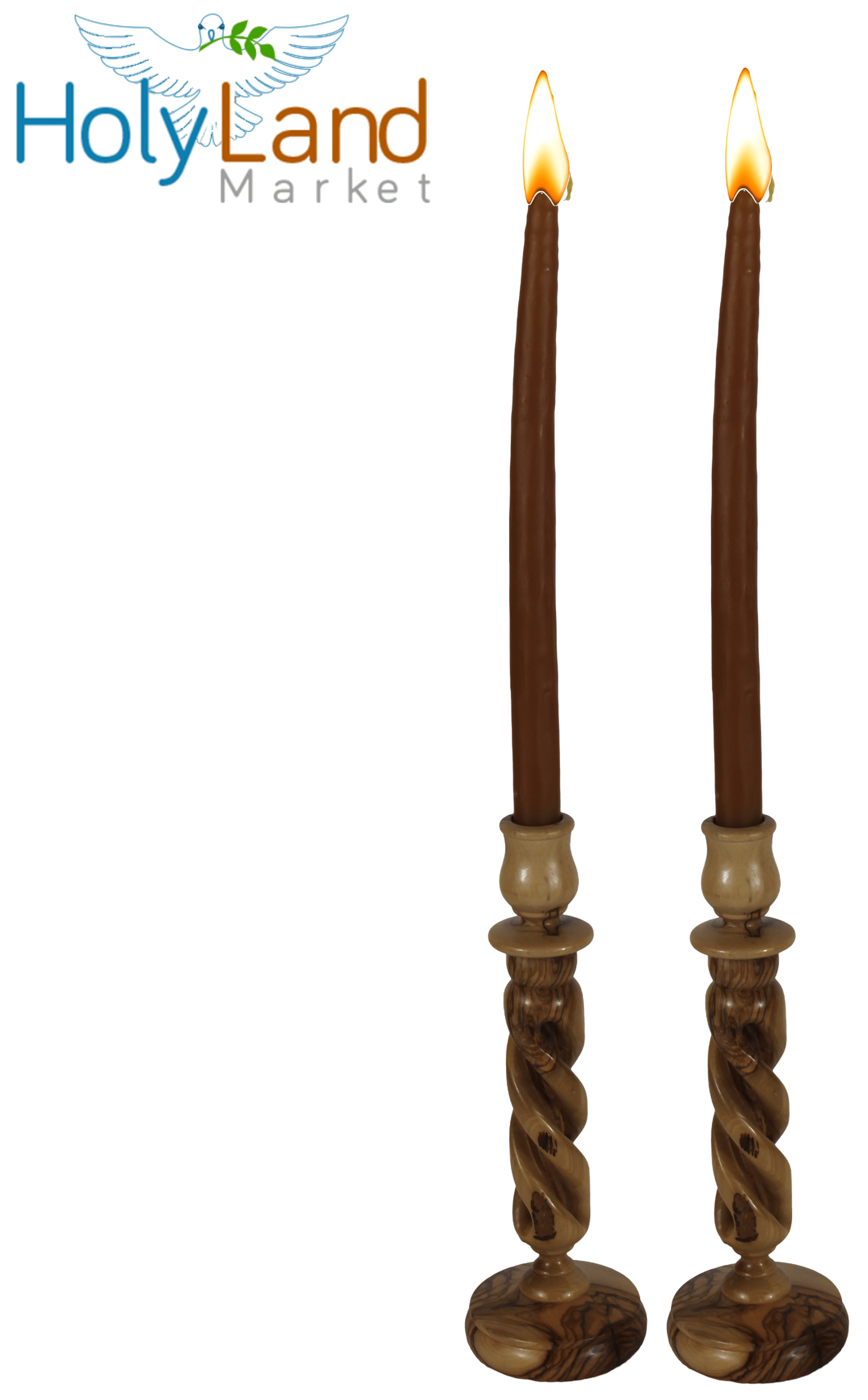 Holy Land Market Inspirational 9 Inches High Olive Wood Candle Holder ...