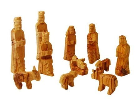 Holy Land Market Large Olive Wood Nativity Set 12 pcs with 3-D Animals ...