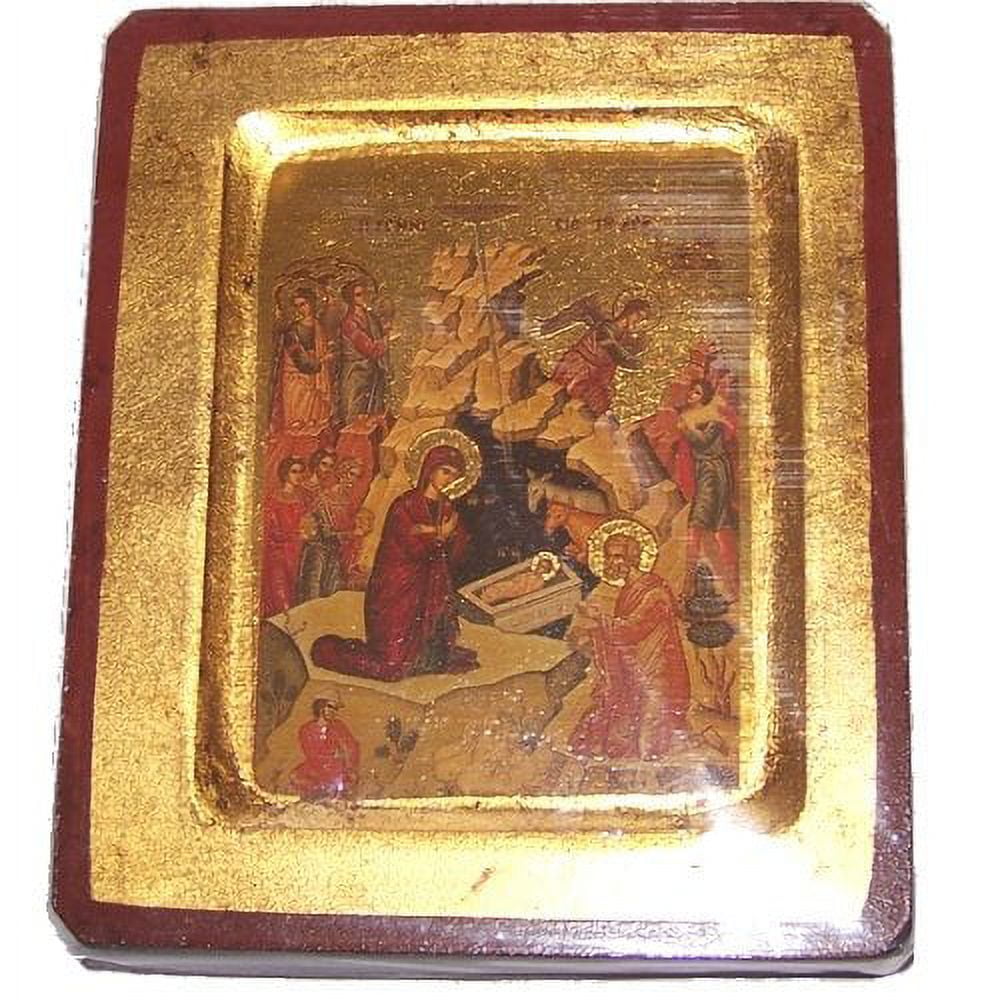 Holy Land Market Nativity of Our Lord Icon with Sheets of Gold ...