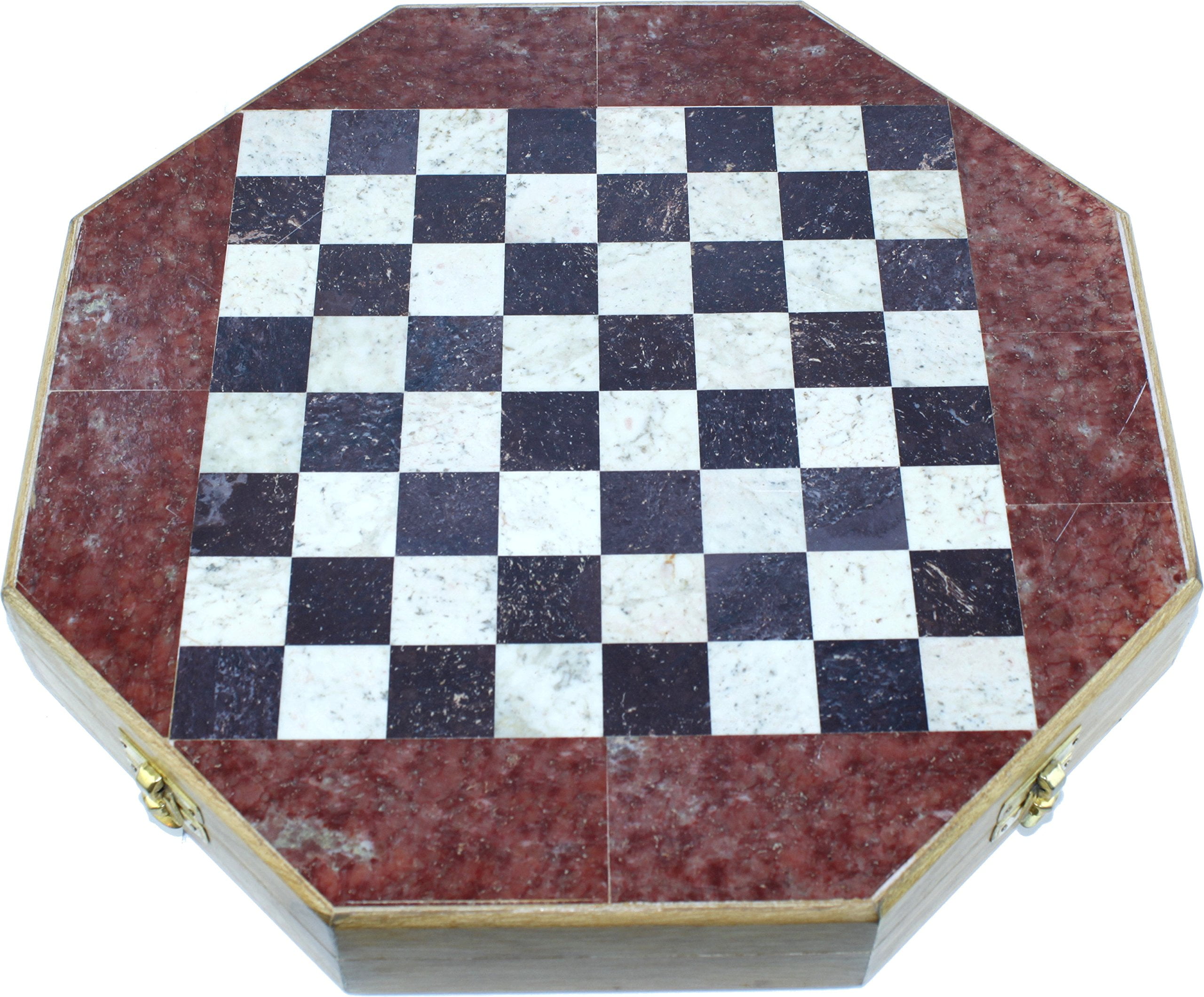 Holy Land Market Octagonal Shape Wooden Chess with Stones Inlay and ...
