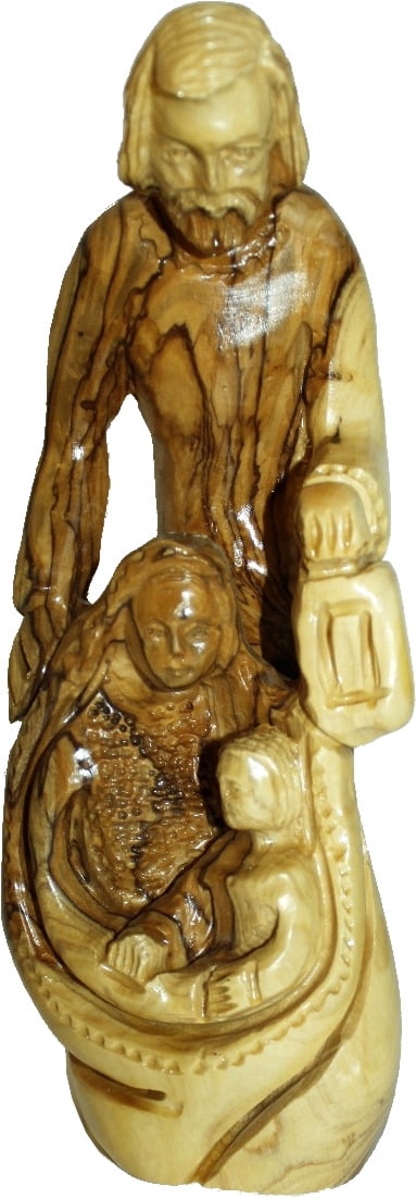 Holy Land Market Olive Wood Holy Family Statue (8.5 Inches) - Walmart.com