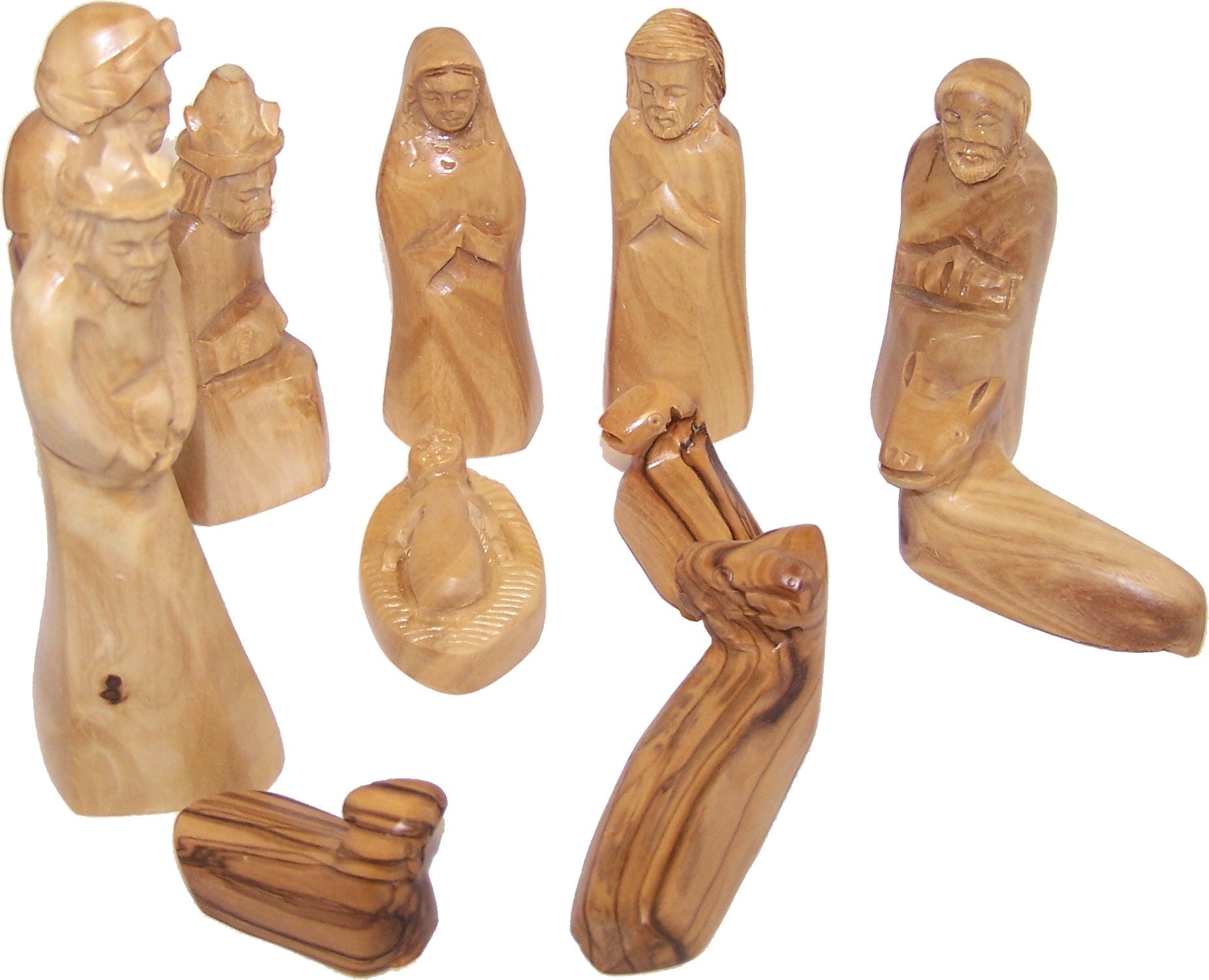 Holy Land Market Olive Wood carved Nativity Set - Medium size (11 ...