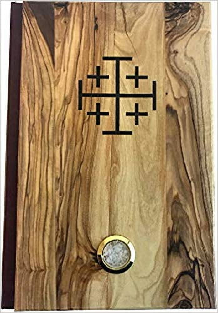 Holy Land Market Olive Wood covered Millennium Bible with 'Jerusalem ...