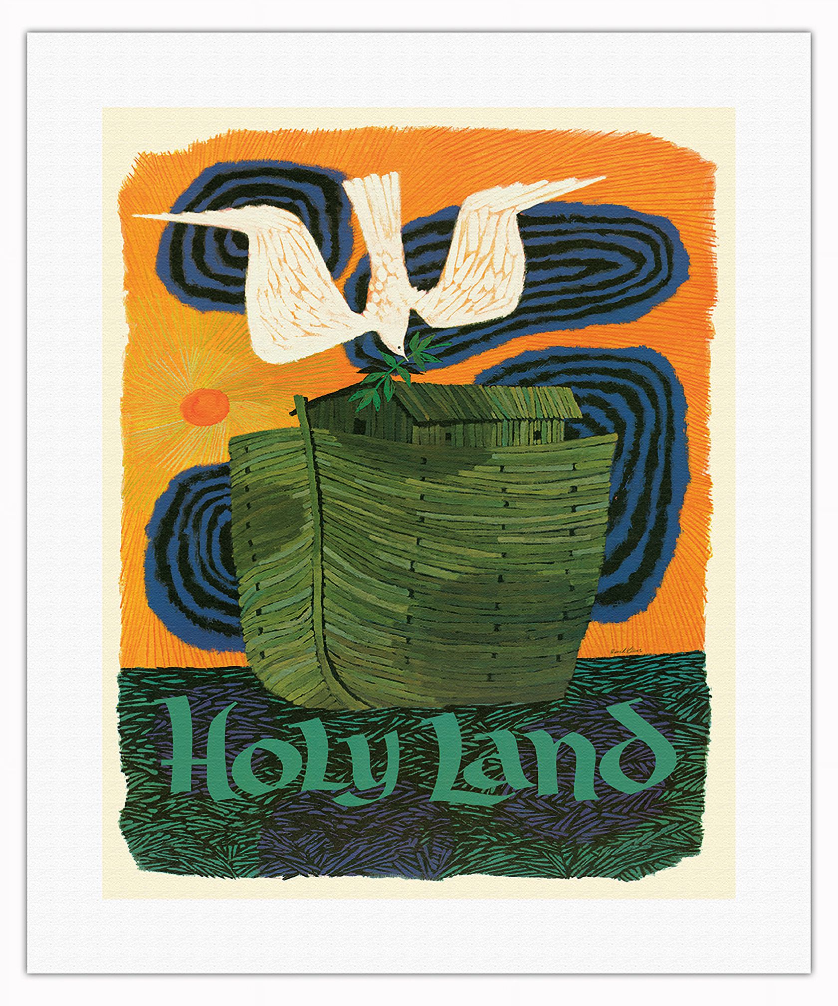 Holy Land Noah’s Ark - Vintage Airline Travel Poster by David Klein c ...