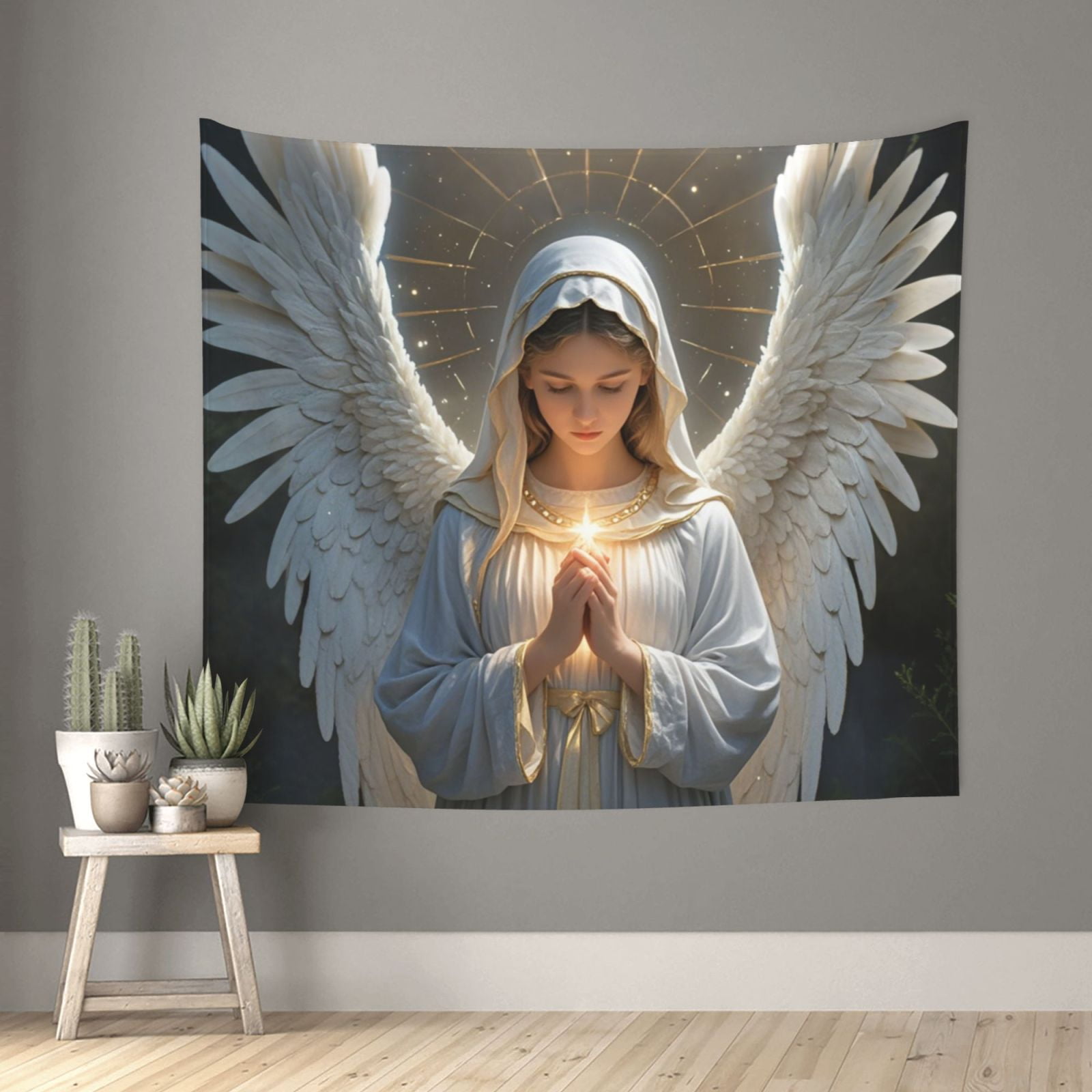 Holy Light Angel Tapestry Home Decor Landscape Tapestry Living Room ...