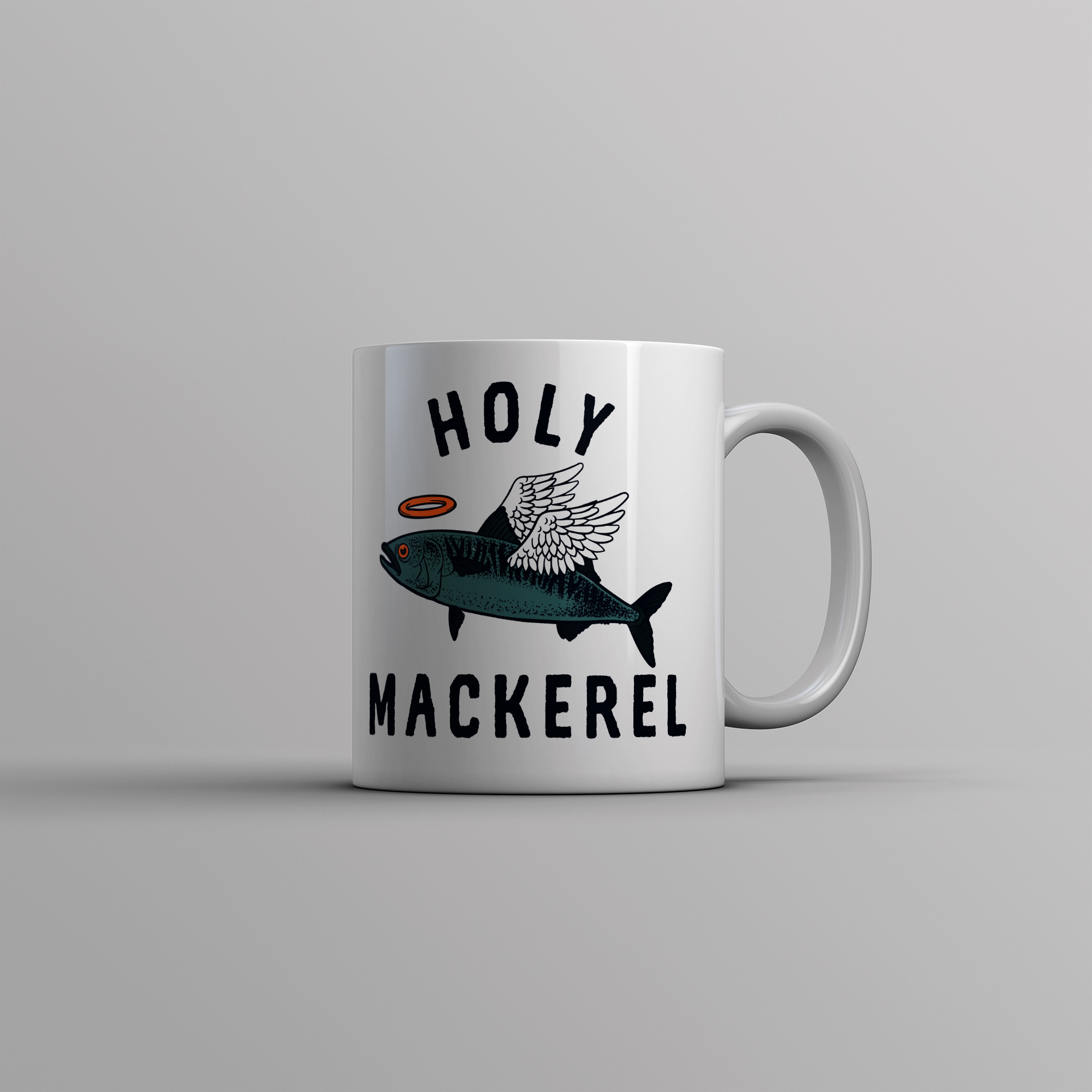 Holy Mackerel Mug Funny Angel Halo Blessed Fish Saying Joke Cup ...