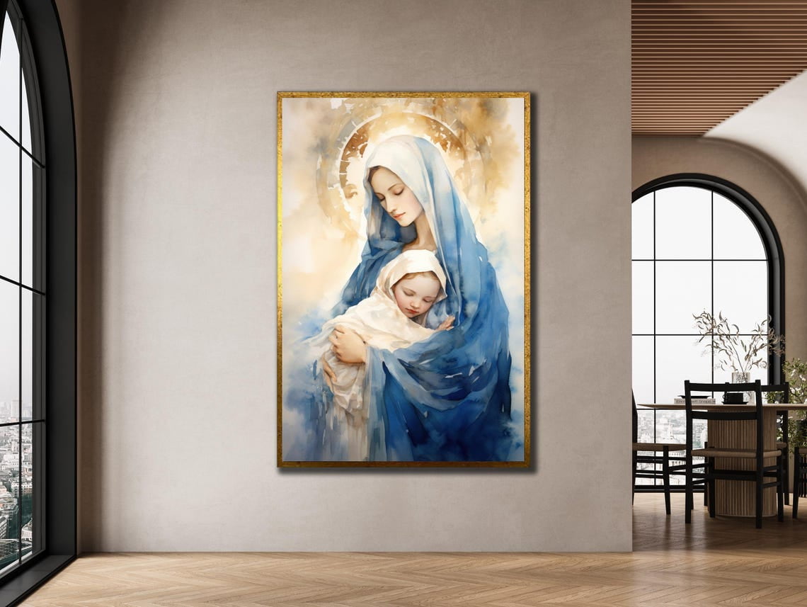 Holy Mary Canvas Print: Our Lady Of Guadalupe Catholic Art, F378, Unframed Canvas Size 8x12 ...