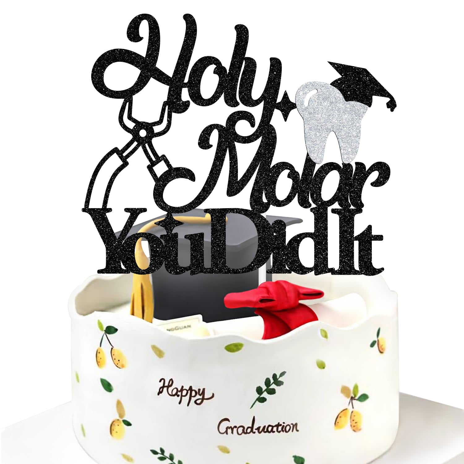 Holy Molar You Did It Cake TVS1 Topper, Congrats Dentist Cake Decor ...