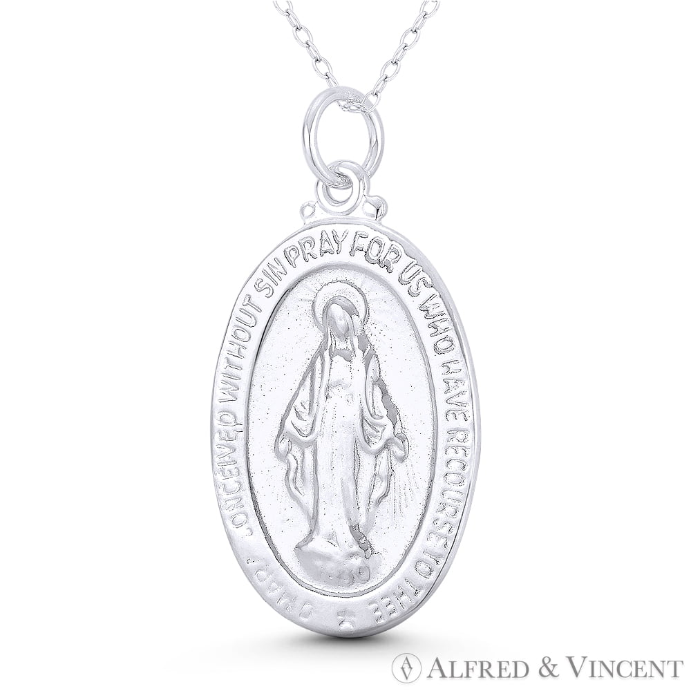 Holy Mother Virgin Mary & Marian Cross 37x20mm (1.5x0.8in) Miraculous ...