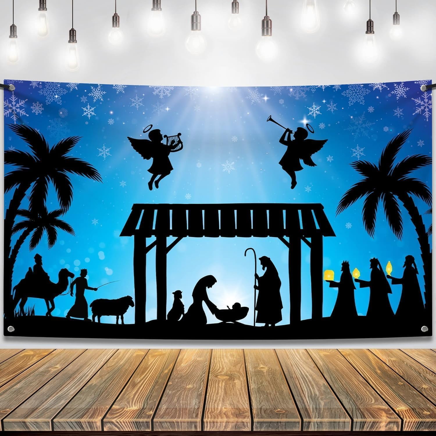 Holy Nativity Christmas Banner - Large,Christmas Backdrop, Nativity ...