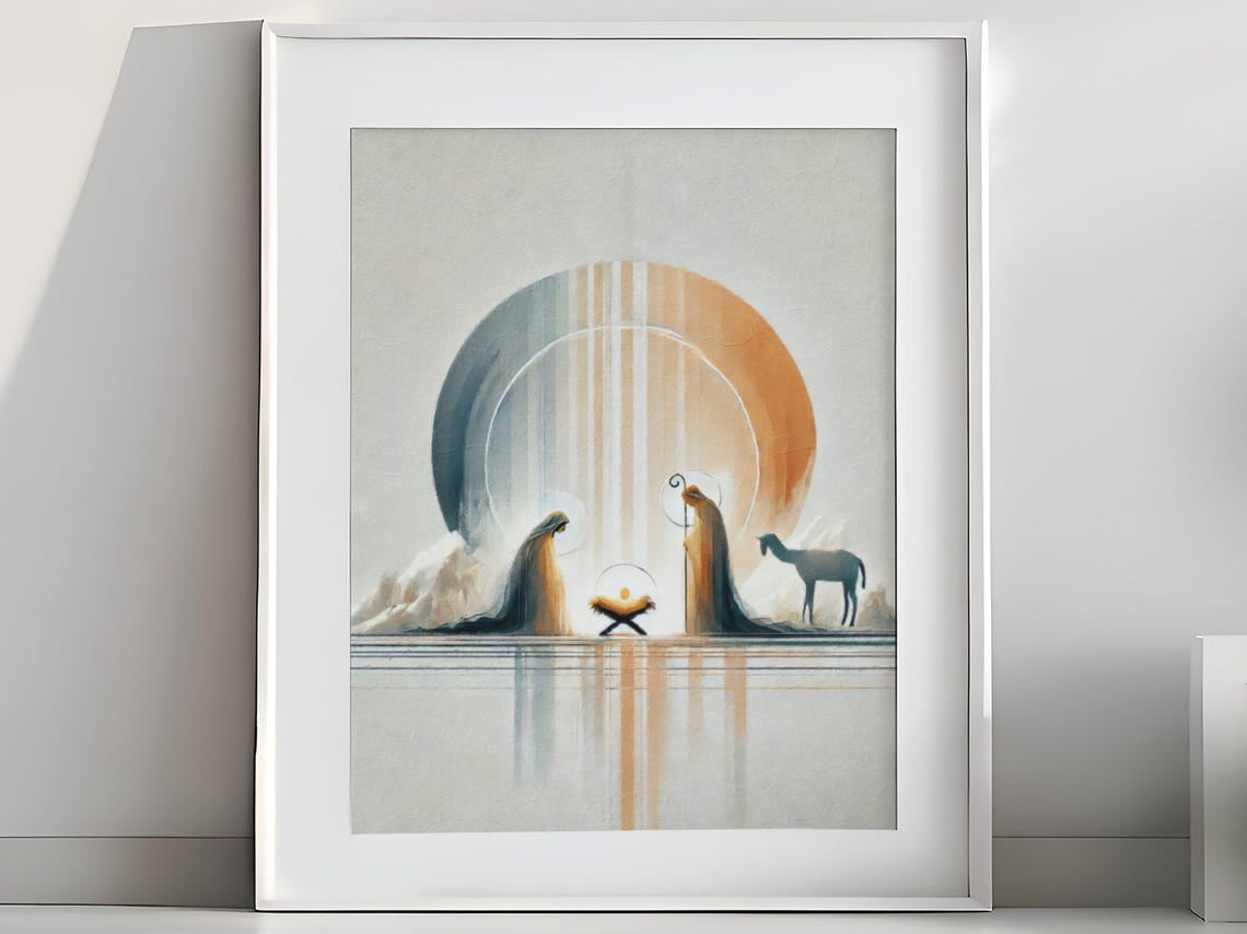 Holy Nativity, Minimalist Nativity Scene, Christmas Jesus, Soft Pastel ...