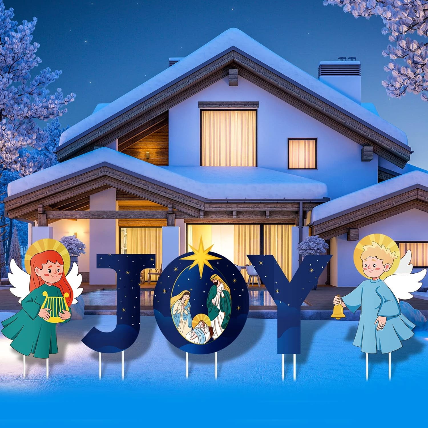 Holy Nativity Yard Sign with Stake Christmas Outdoor Lawn Decorations ...