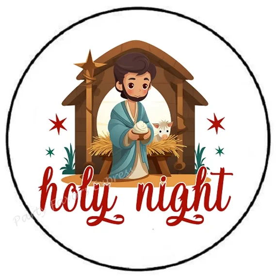 Holy Night Christmas Stickers Party Favors Phone Decal Water Bottle ...