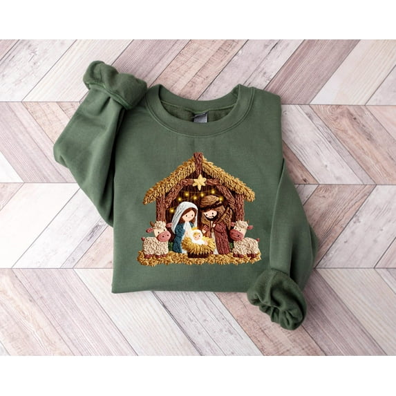 Holy Night Sweatshirt, Christian season Nativity Sweater, Greatest Of ...
