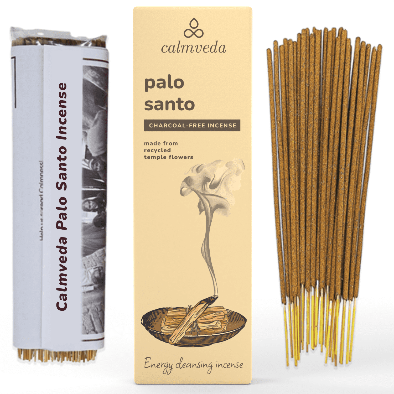 Holy Palo Santo Incense Sticks - 80 Charcoal Free Incense, Made from ...